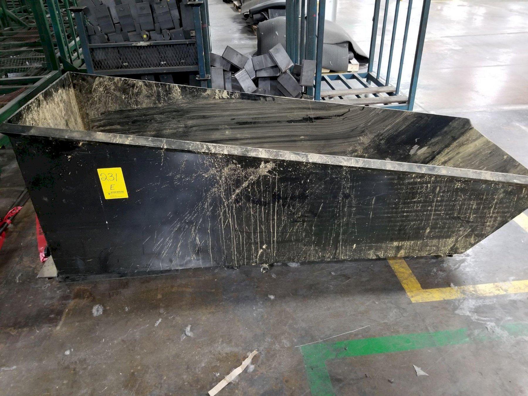 LOW PROFILE ROLLING TRASH STEEL DUMP HOPPER: STOCK #13282