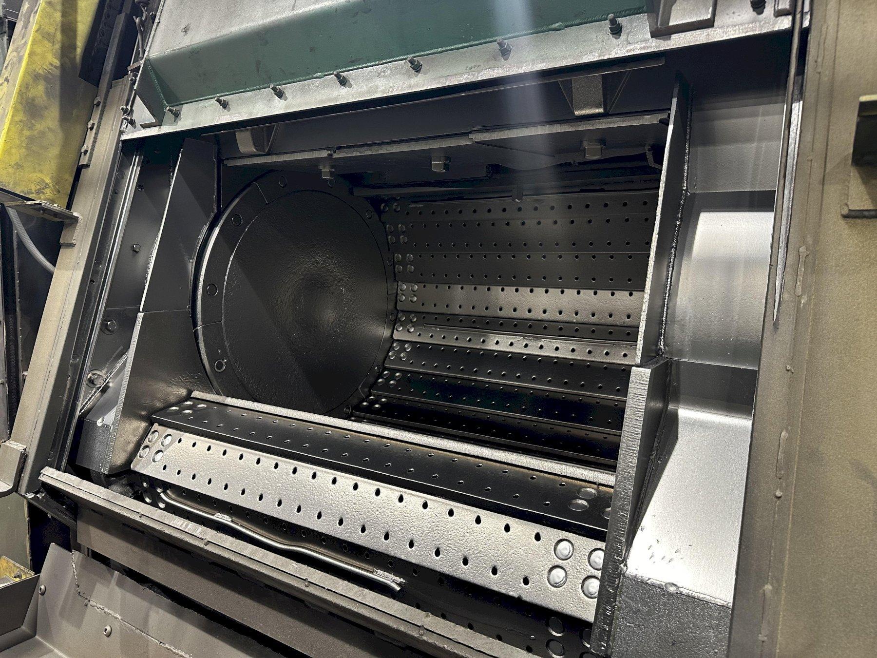 2001 WHEELABRATOR “TUMBLAST” STEEL BELT SHOT BLAST PARTS CLEANING ...