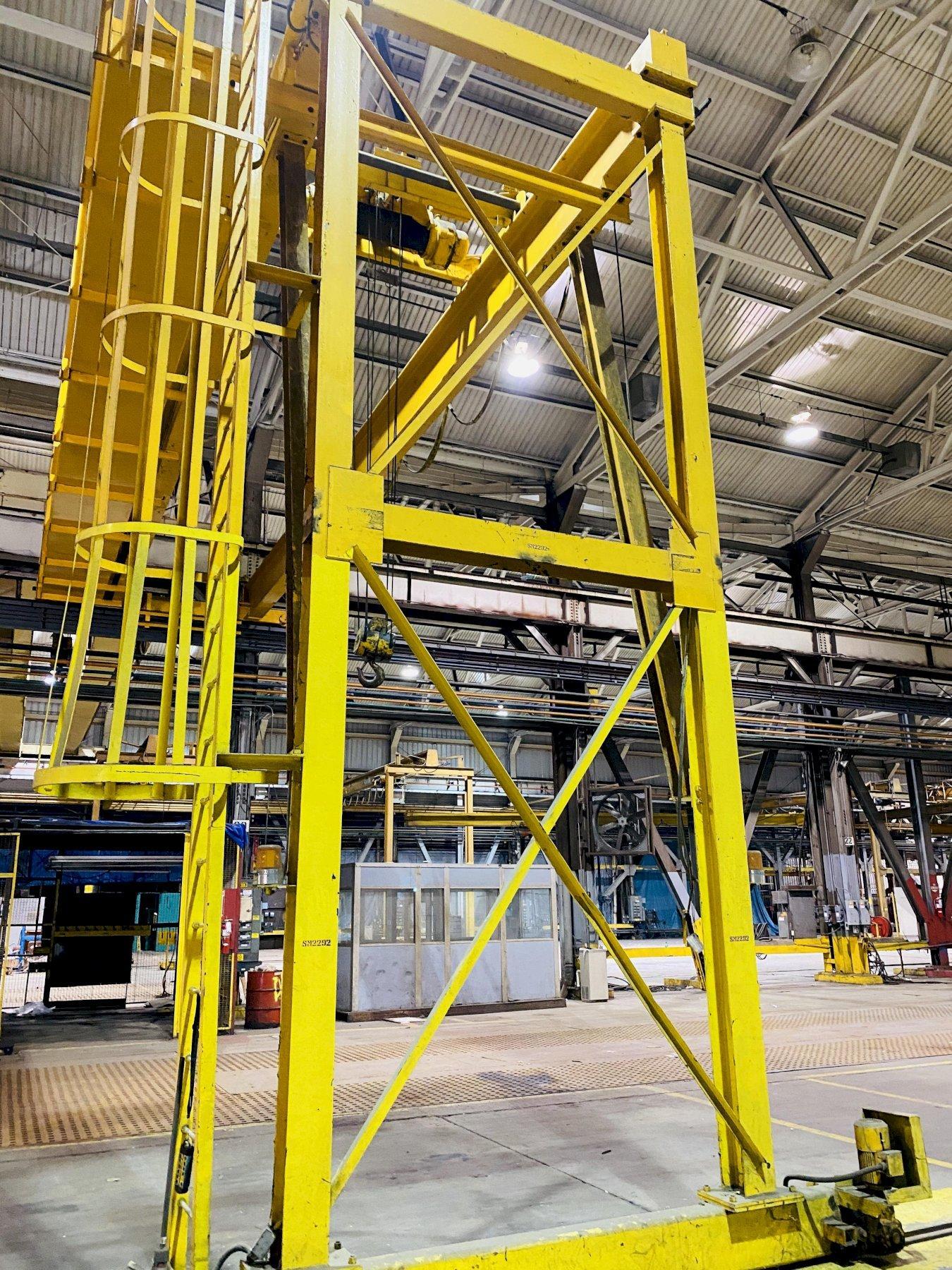 10 TON X 50′ SPAN SINGLE LEG DOUBLE GIRDER OVERHEAD GANTRY. STOCK ...