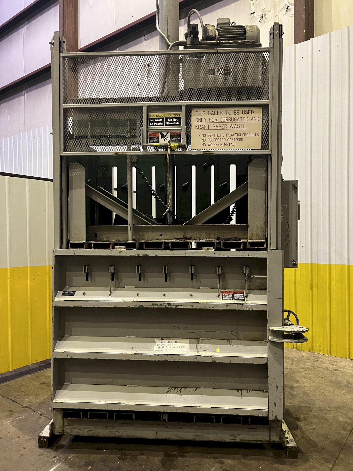 60″ X 30″ X 48″ SELCO MODEL #V5-HD HYDRAULIC VERTICAL BALER: STOCK #17563