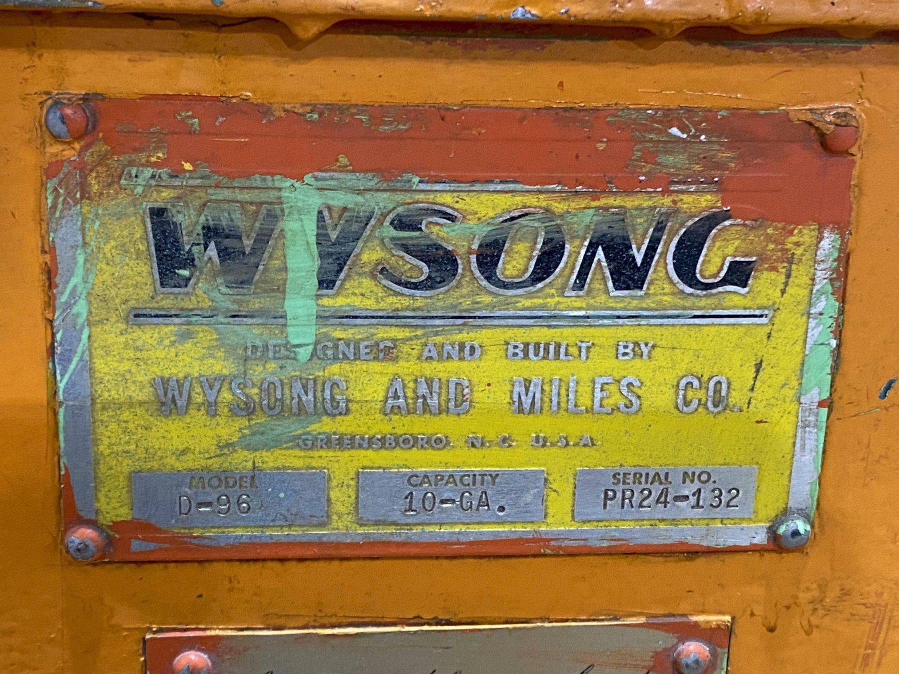 WYSONG & MILES D-96 - Thread Rollers | Machine Hub