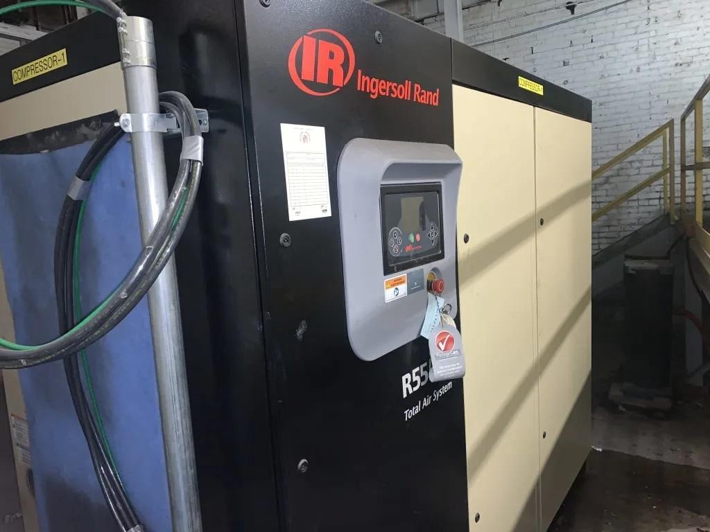 75 HP INGERSOLL-RAND MODEL R55I-TAS-A118 ROTARY SCREW AIR COMPRESSOR ...