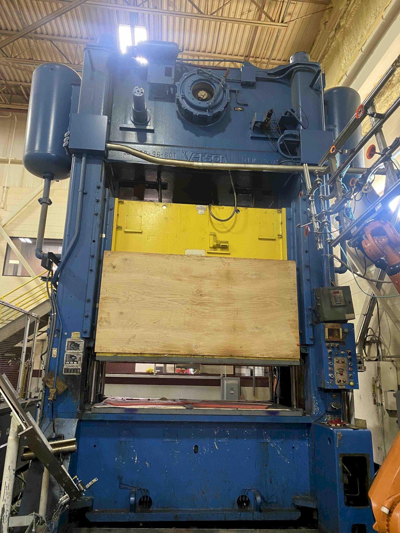 400 Ton Verson S2-400-96-60T SSDC Press, 20″ STR, 49″ SH, 16″ ADJ, 96 ...