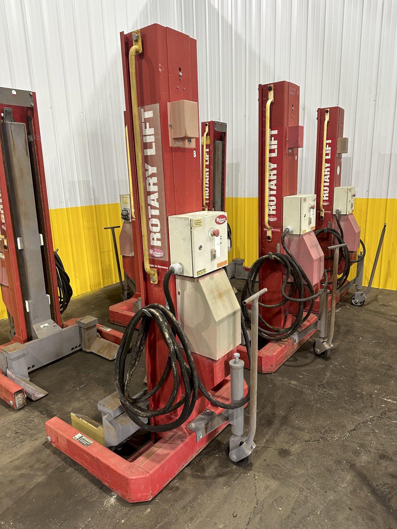 (6) 15,000 LBS ROTARY MODEL H415-100 HEAVY DUTY MOBILE COLUMN LIFT ...