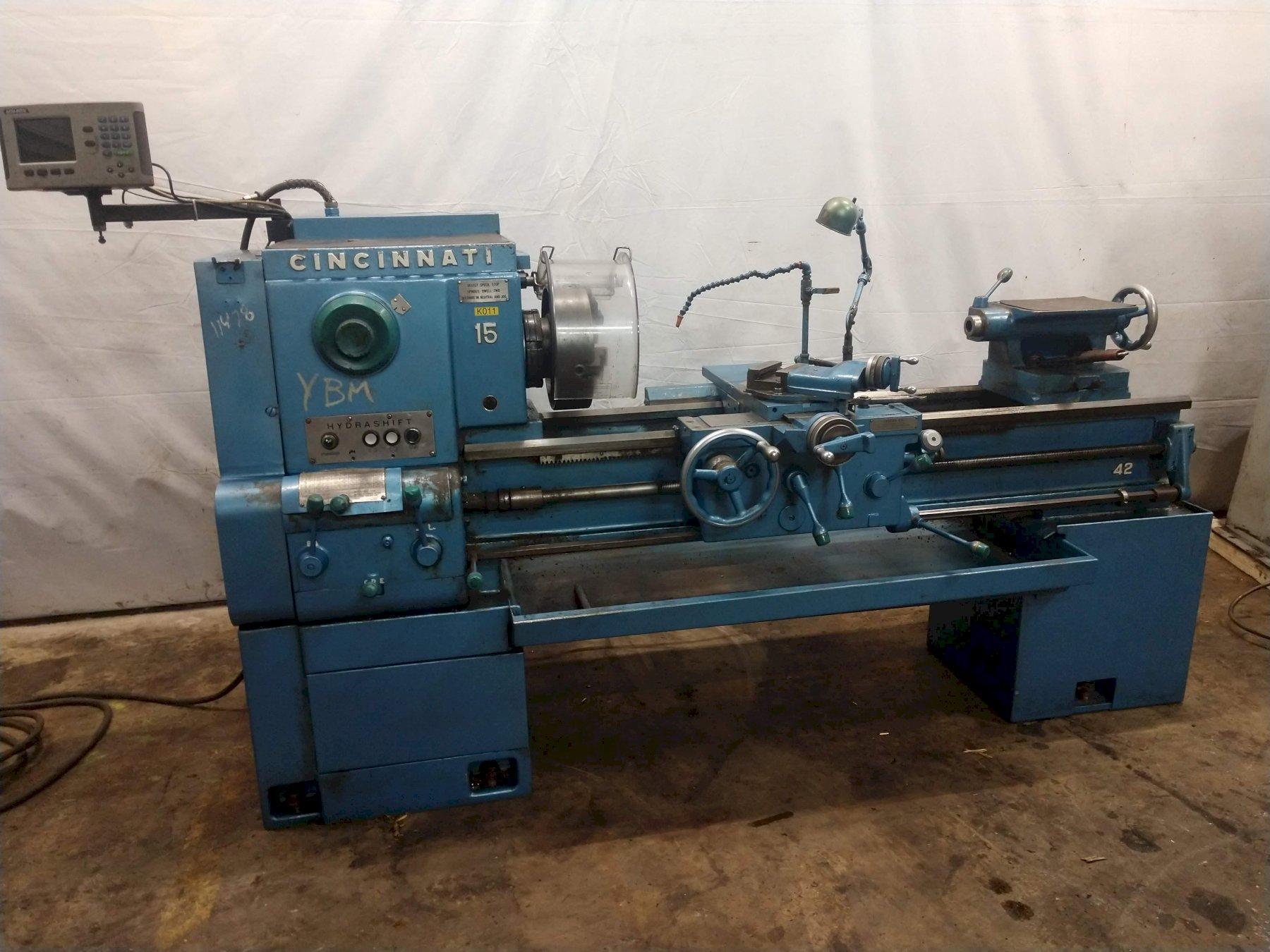 15″ X 42″ CINCINNATI HYDRASHIFT ENGINE LATHE: STOCK #11478