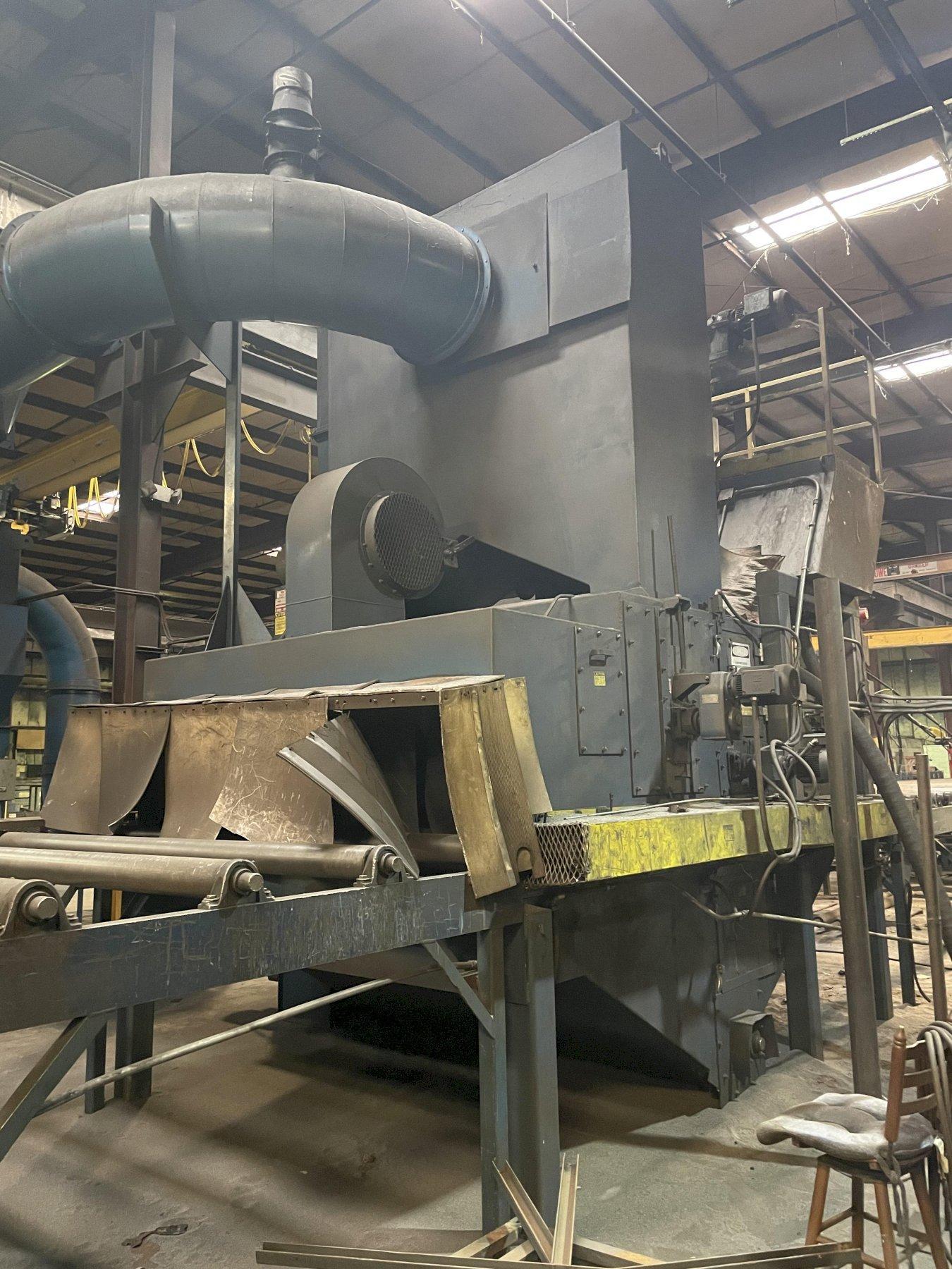 72″ X 5″ BLASTEC 4-WHEEL TOP & BOTTOM PASS THRU CONVEYOR SHOT BLAST ...