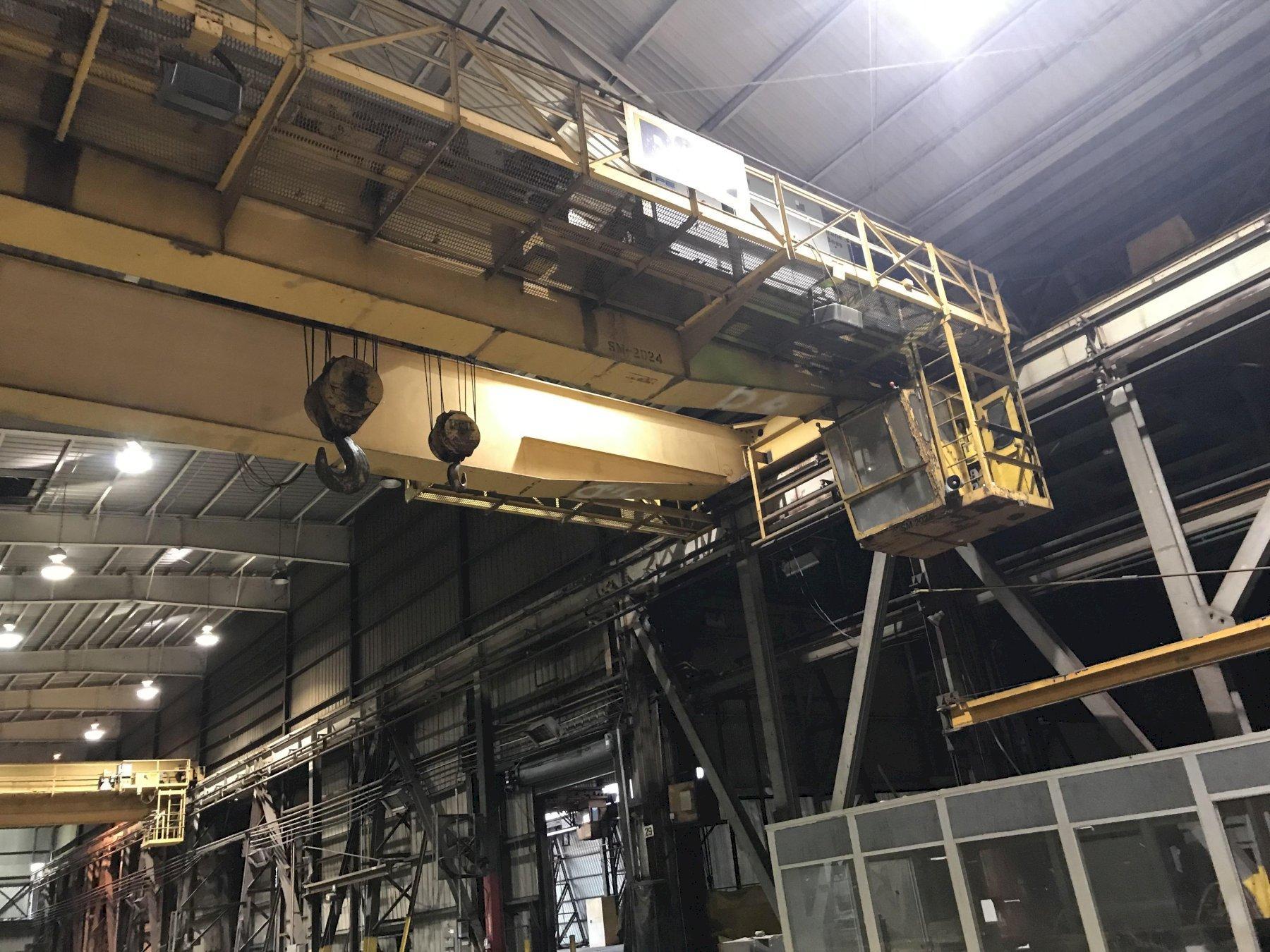 50 TON X 103’6″ P&H OVERHEAD BRIDGE CRANE WITH 20 TON AUXILLARY. STOCK ...