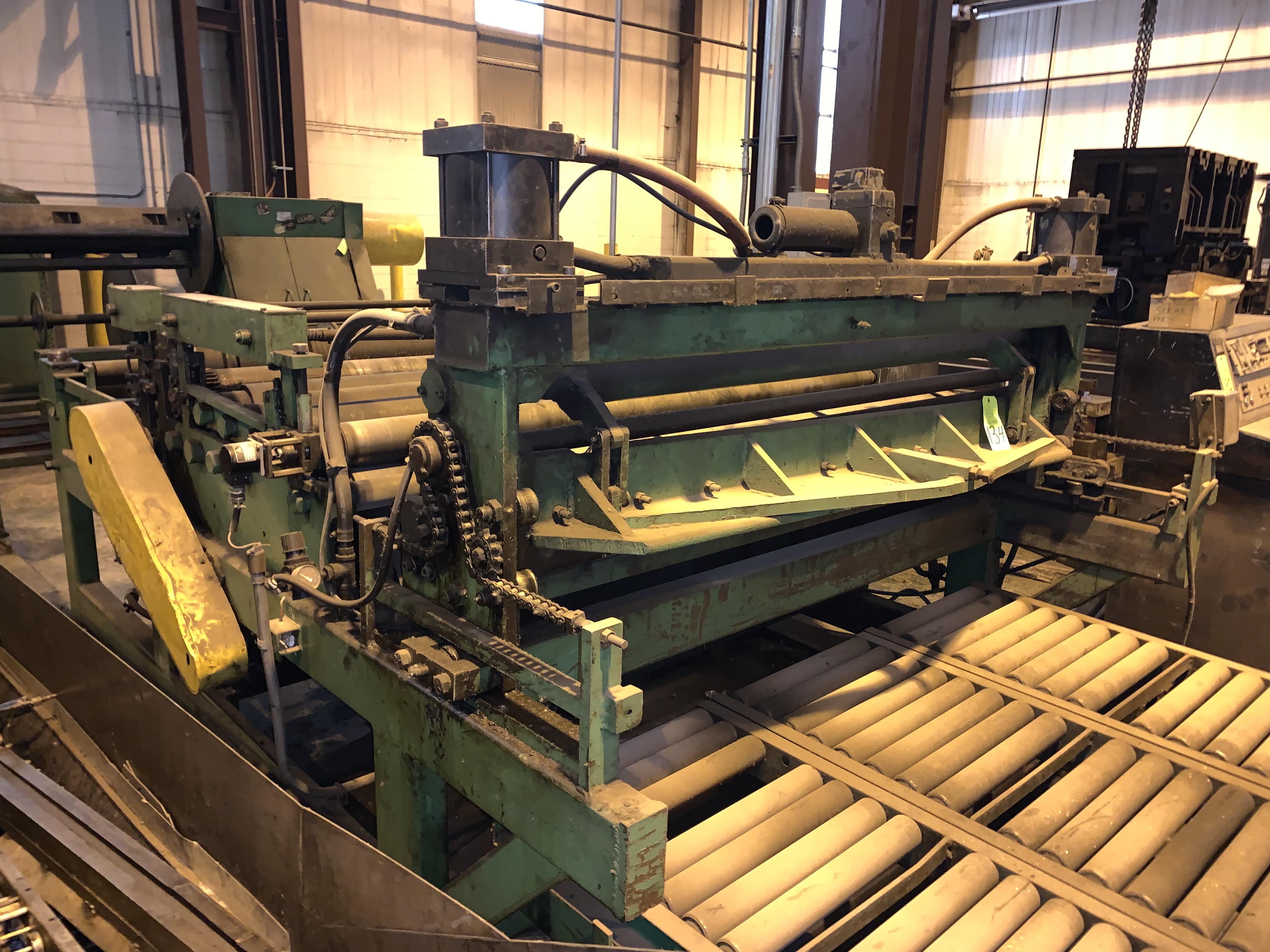 72″ X 18 GAUGE WELTY WAY SLEAR AUTOMATIC BLANKING MACHINE WITH UNCOILER ...