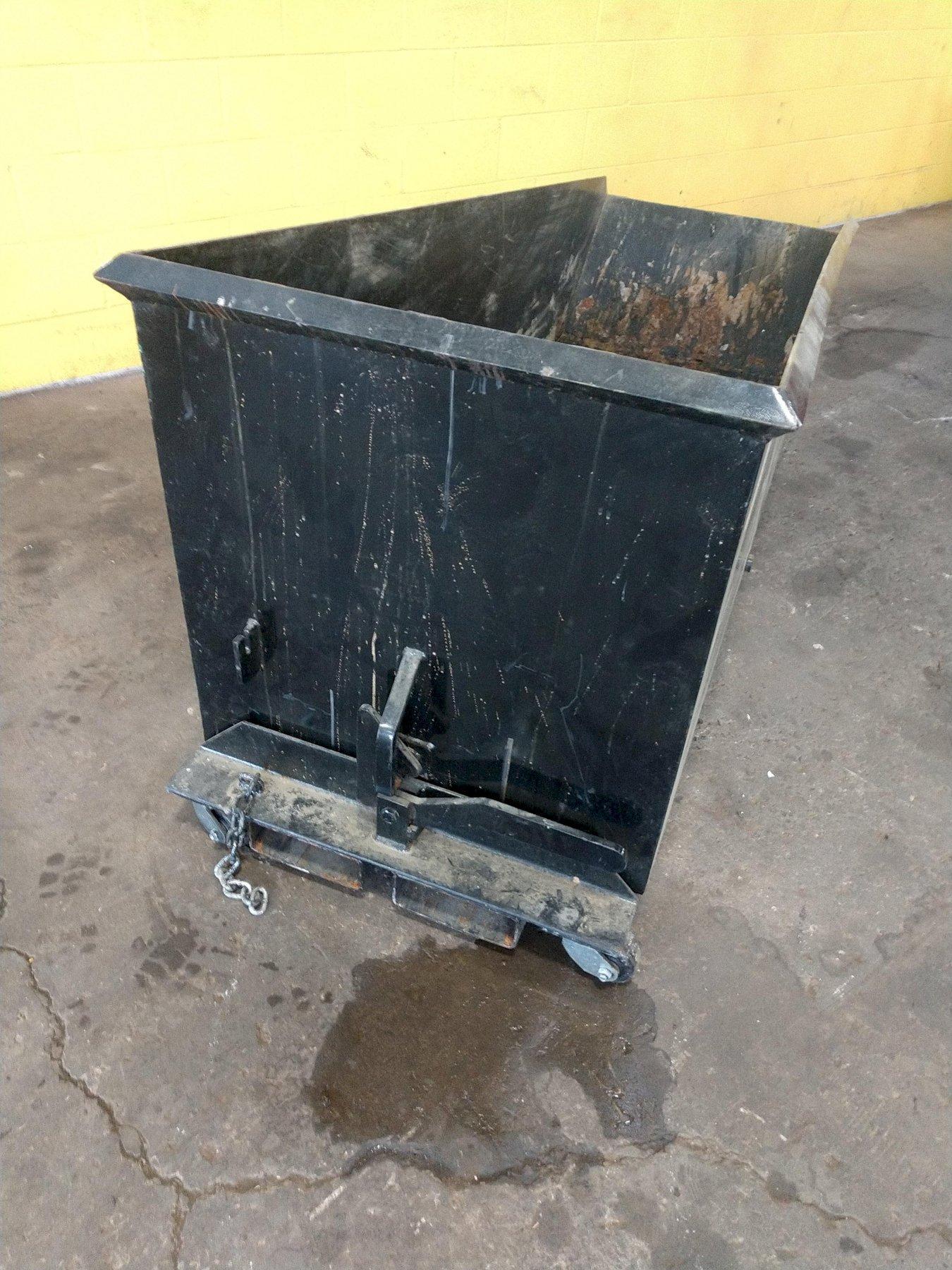 LOW PROFILE ROLLING TRASH STEEL DUMP HOPPER: STOCK #13282