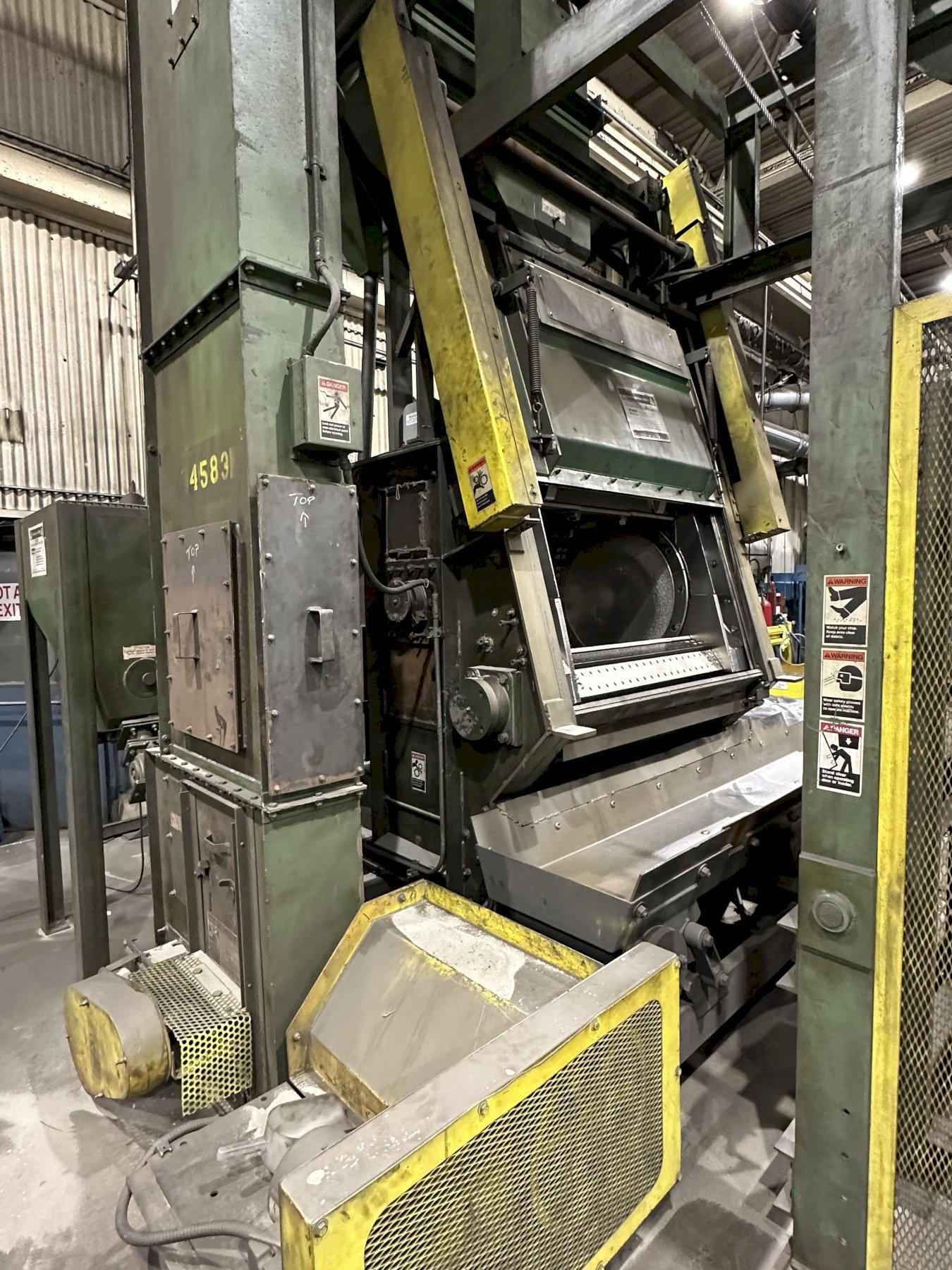 2001 WHEELABRATOR “TUMBLAST” STEEL BELT SHOT BLAST PARTS CLEANING ...