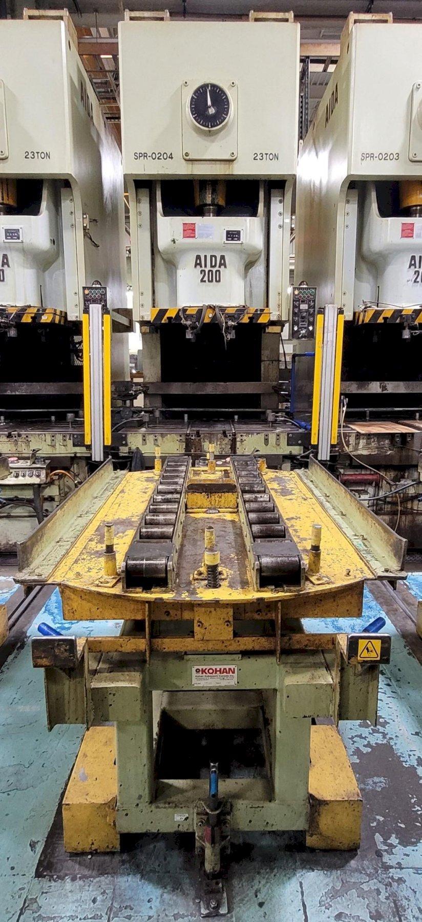 (3) 200 TON AIDA PRESS LINE, W/ STOCK FEEDER & TRANSFER SYSTEM: STOCK ...