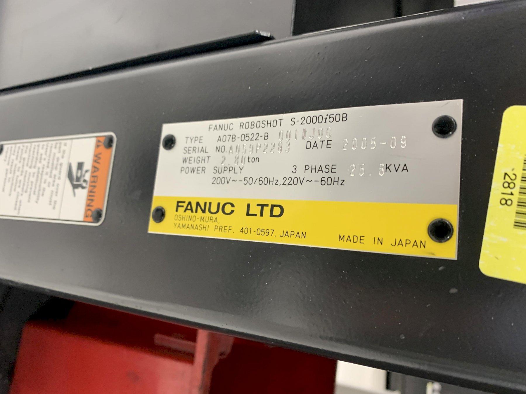 Fanuc Robotshot Used S2000-i50B Injection Molding Machine, 55 US ton ...