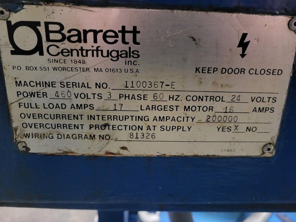 Barrett 1100E Centrifugal Oil Extractor, Chip Spinner | Hariton ...