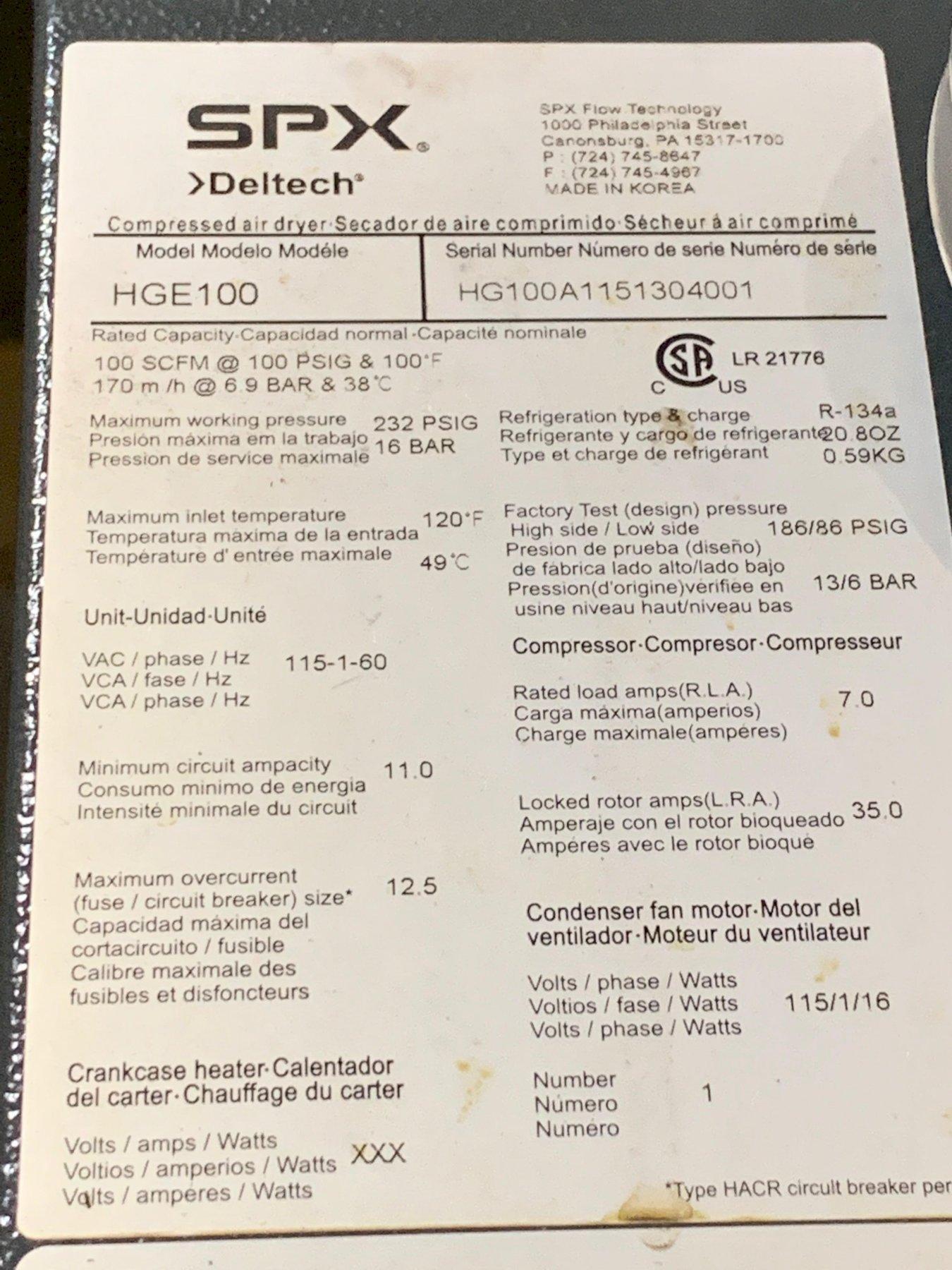 DELTECH HGE100 - Dryers | Machine Hub