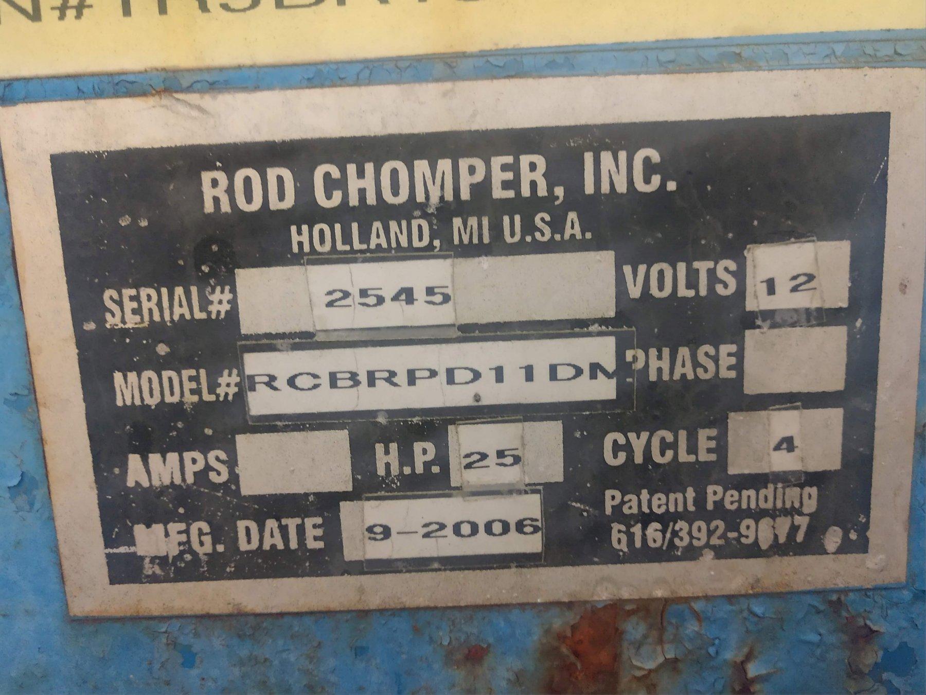 18 BAR ROD-CHOMPER MODEL RCBRPD11DM PORTABLE DIESEL POWERED REBAR ...