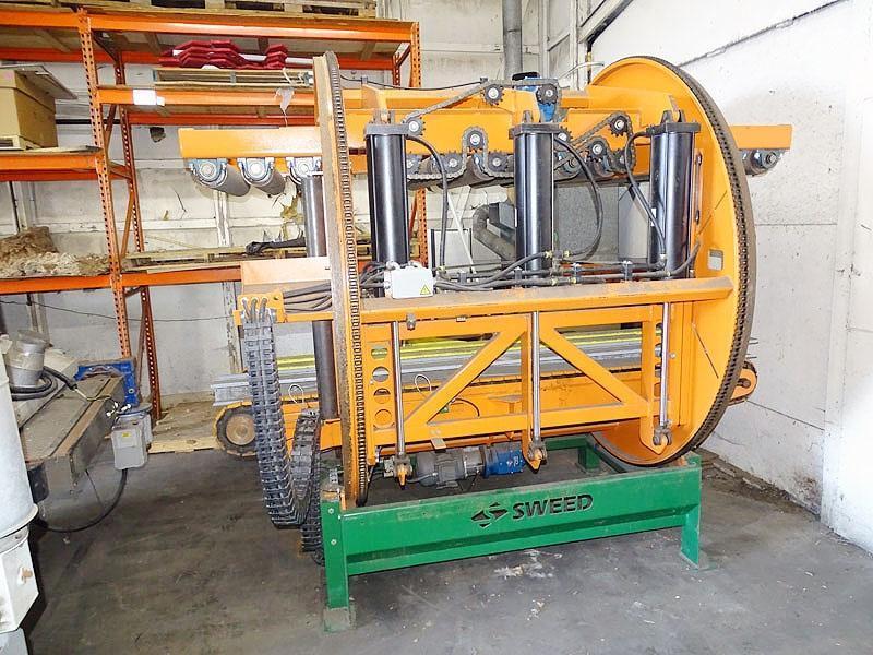 SWEED PANEL TURNER SYSTEM W/ INFEED TRANSFER AND OUTFEED: STOCK #22075