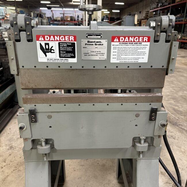 12 TON X 2′ BANTAM MODEL B2120MF0 PNEUMATIC/MECHANICAL PRESS BRAKE ...