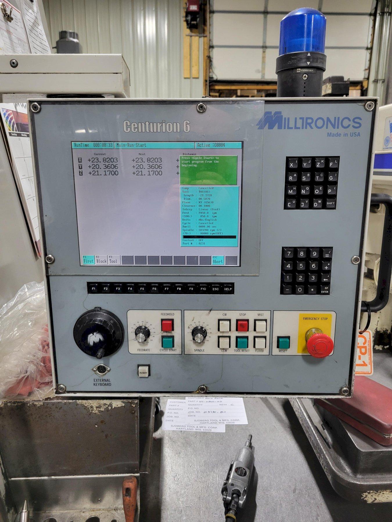 Milltronics Model VM30 CNC Vertical Machining Center, S/N 7490, New ...