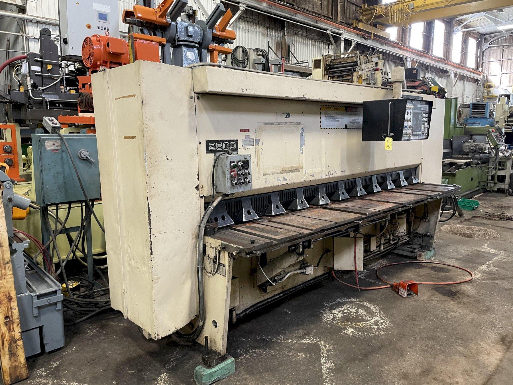 10’x 1/4″ CINCINNATI MODEL #2500 CNC HYDRAULIC POWER SHEAR WITH FRONT ...