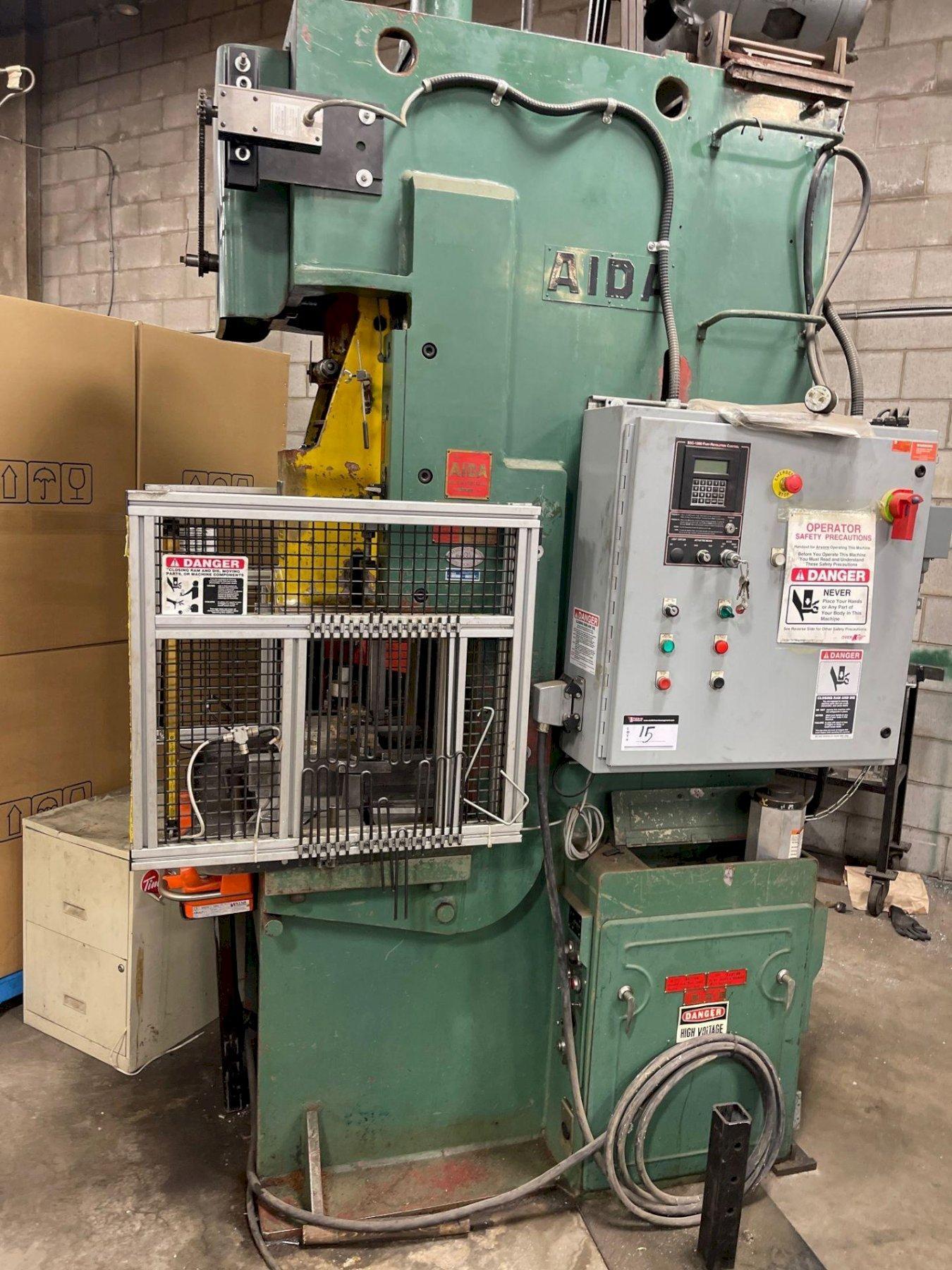 34 TON AIDA PUNCH PRESS W/ 6″ STROKE FITTED W LIGHT CURTAINS: STOCK #19323