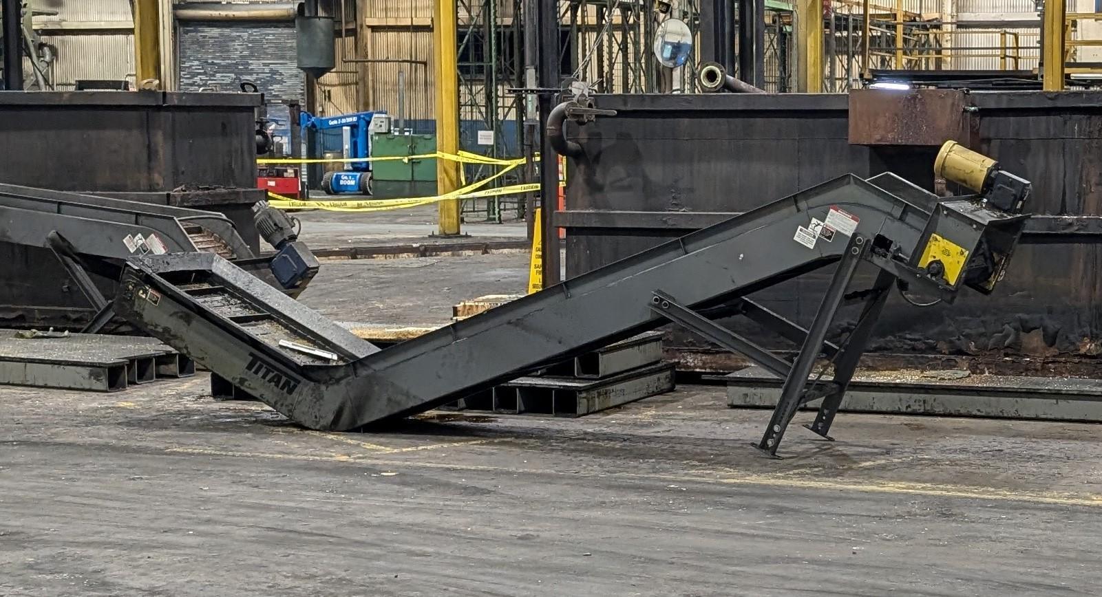 24″ TITAN STEEL BELT INCLINED POWERED PARTS CONVEYOR: STOCK #21166