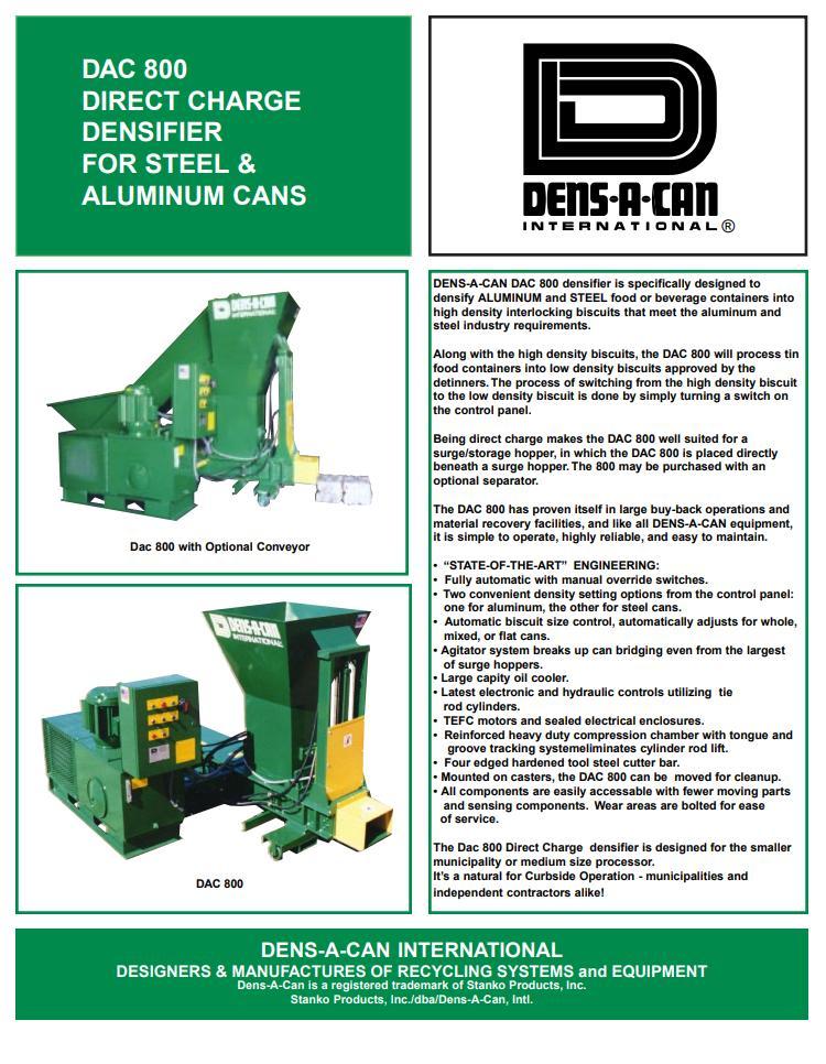 DENS-A-CAN ALUMINUM CAN DENSIFIER: STOCK #18239