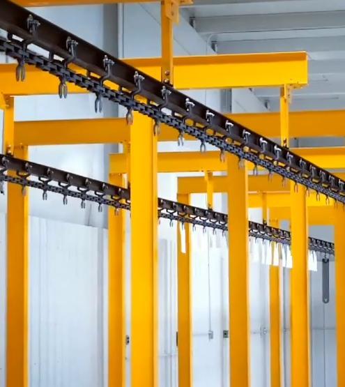 RAPID INDUSTRIES OVERHEAD POWERED MONORAIL CONVEYOR SYSTEM: STOCK #19307