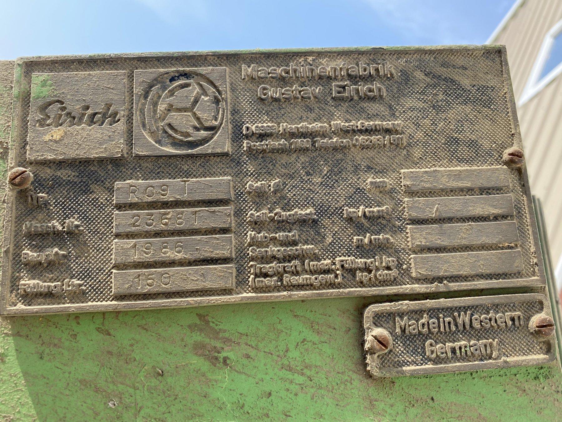 Eirich Intensive Mixer Type: R09T for Laboratories & Production ...