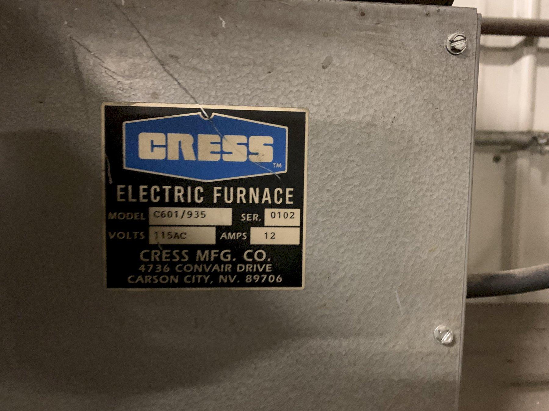 Cress Model C601 Industrial Furnace, S/N 0102 | AMC