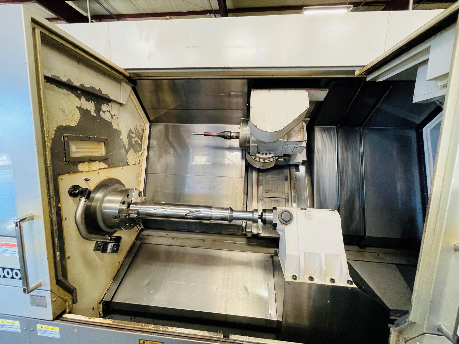 Okuma Multus B400 5 axis CNC lathe, 12″ chuck, 60″ centers, OSP-P200L, chip, high pressure ...