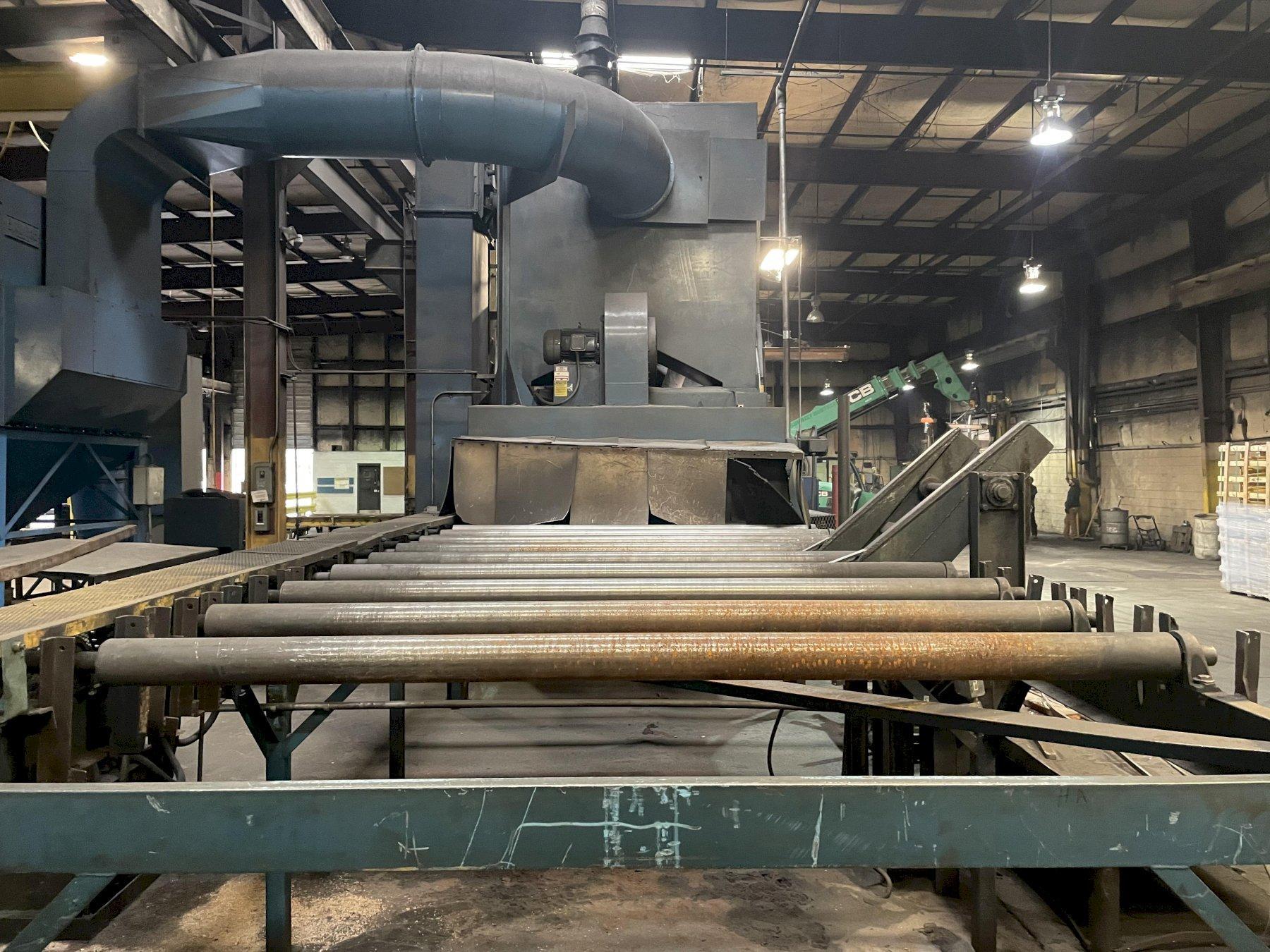 72″ X 5″ BLASTEC 4-WHEEL TOP & BOTTOM PASS THRU CONVEYOR SHOT BLAST ...