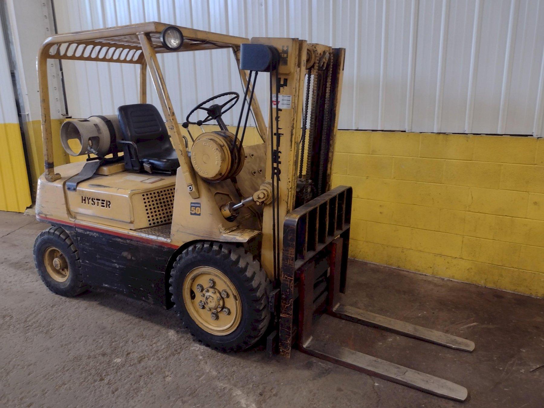 5,000 LB HYSTER MODEL #H50H LP PROPANE FORKLIFT: STOCK #16679