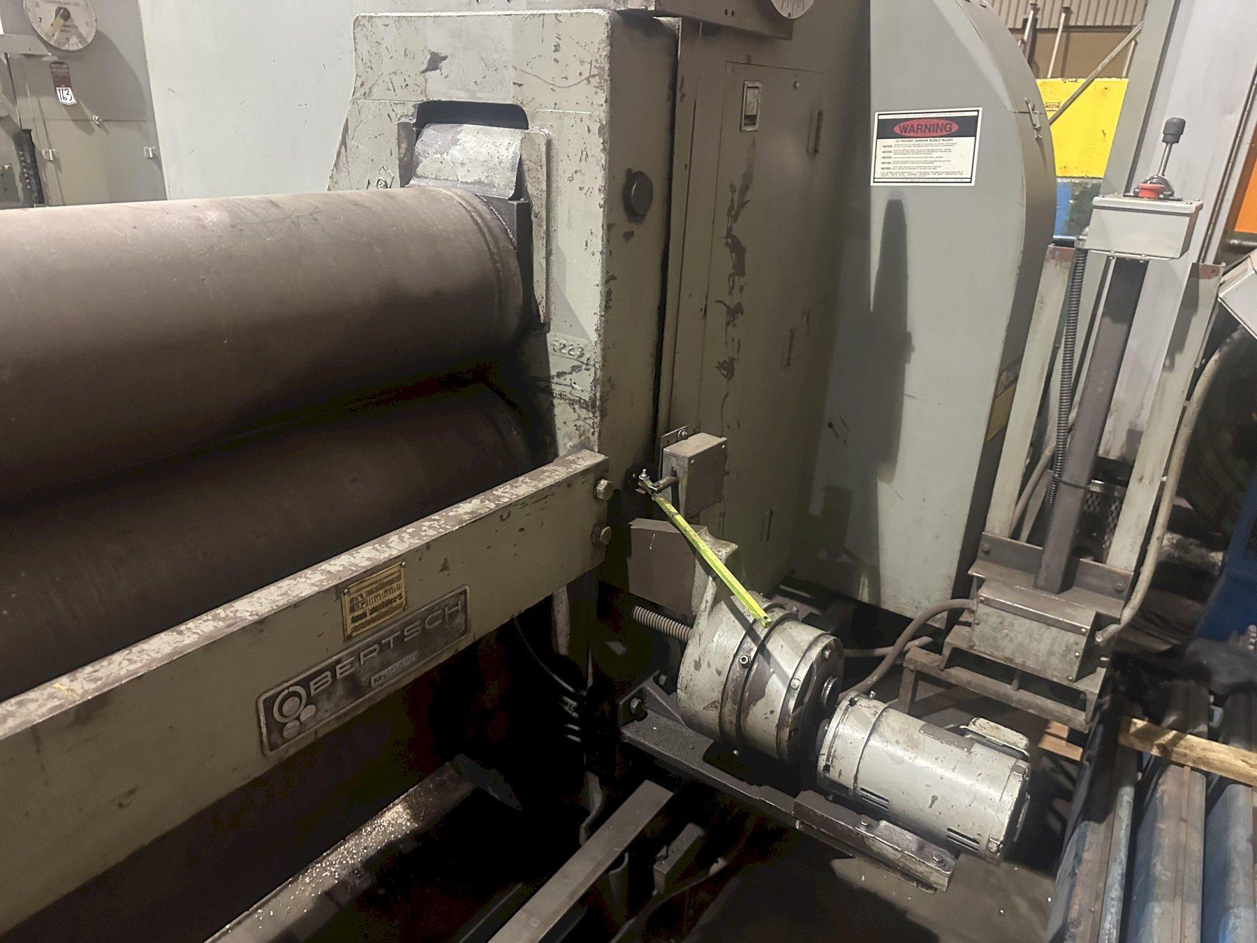 10′ X 3/4″ BERTSCH 3 ROLL INITIAL PINCH MECHANICAL PLATE ROLL: STOCK #20476