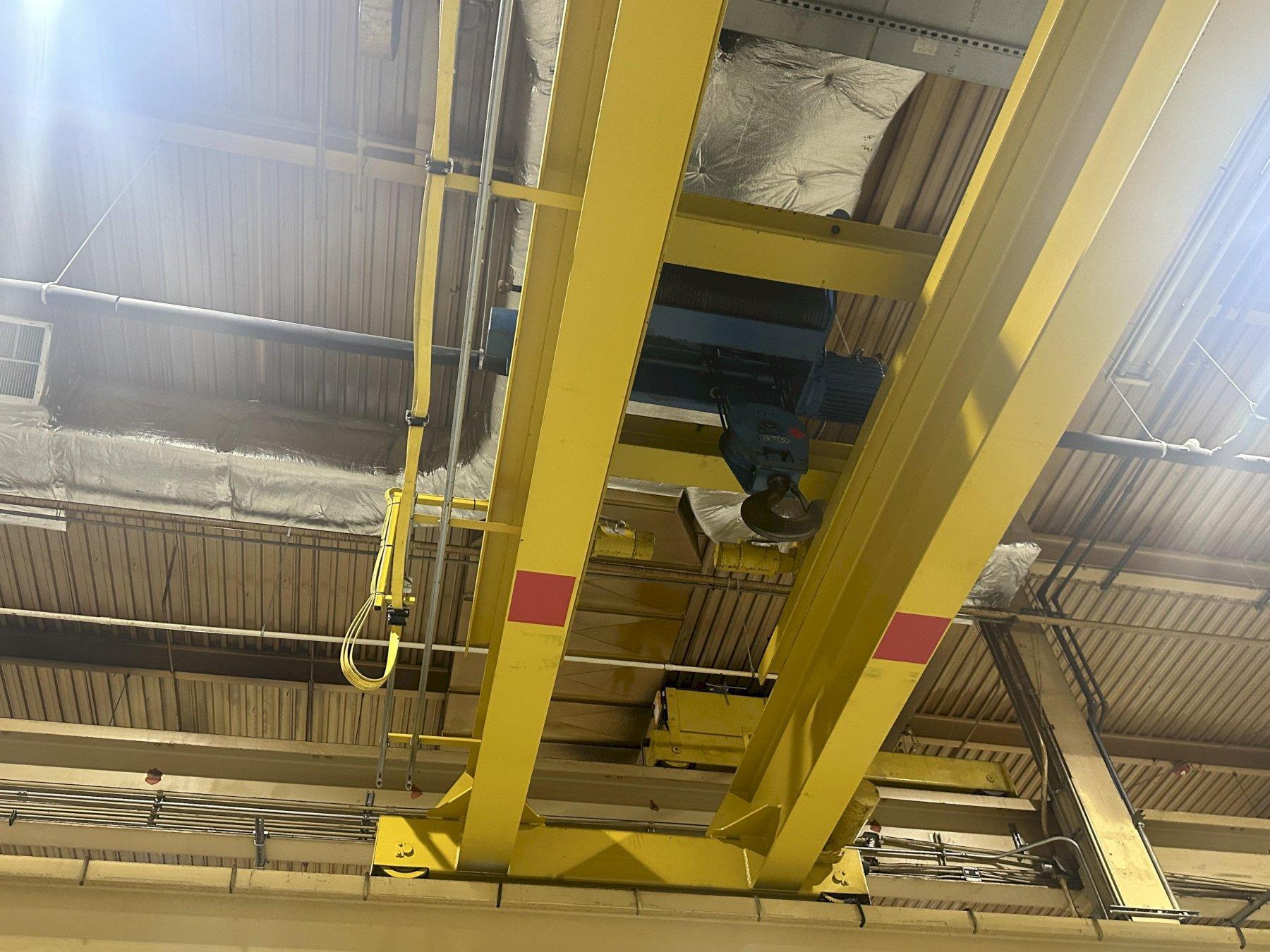 15 TON X 50′ PROSERV DOUBLE GIRDER OVERHEAD BRIDGE CRANE W/ SHAW-BOX ...