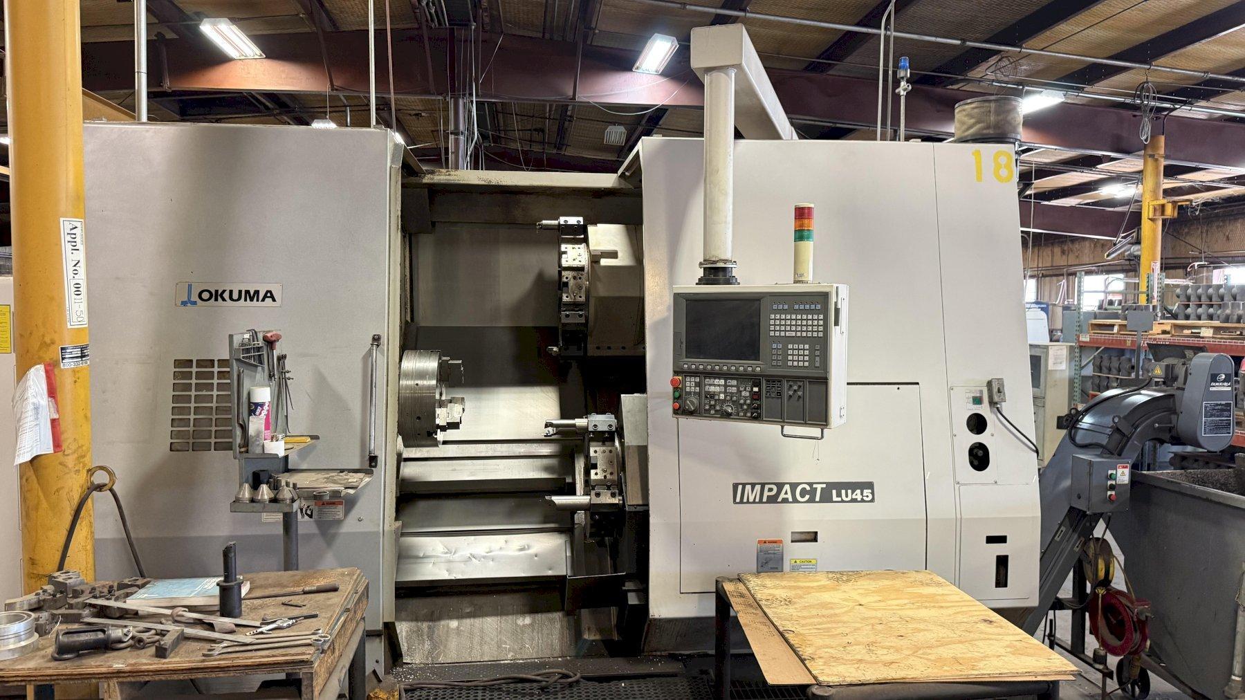2007 Okuma Impact LU45 4 Axis CNC Lathe | Harris Machine Tools