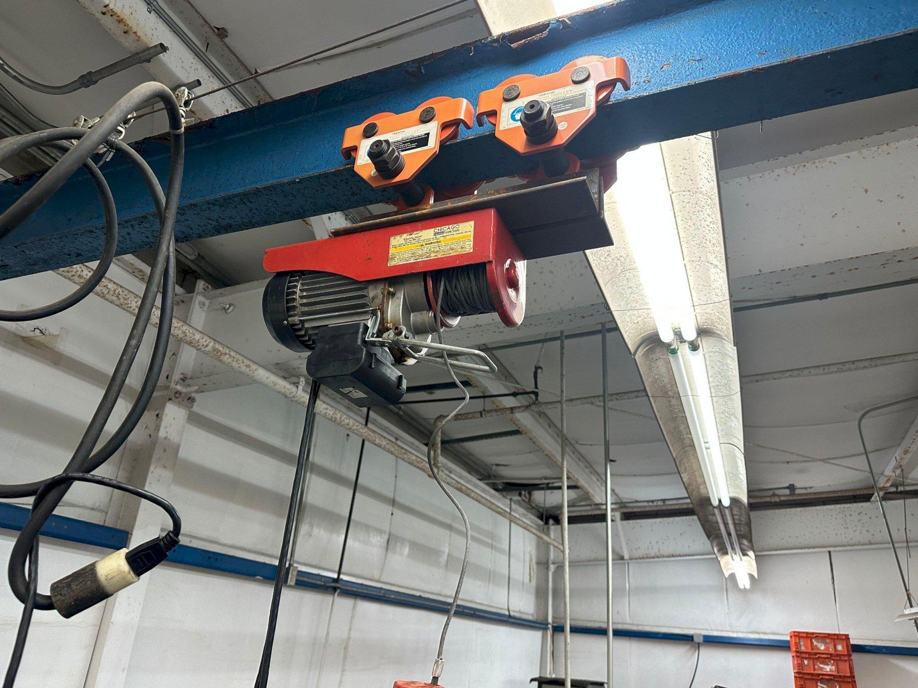 MONORAIL OVERHEAD CRANE W/ ELECTRIC HOIST: STOCK #20112