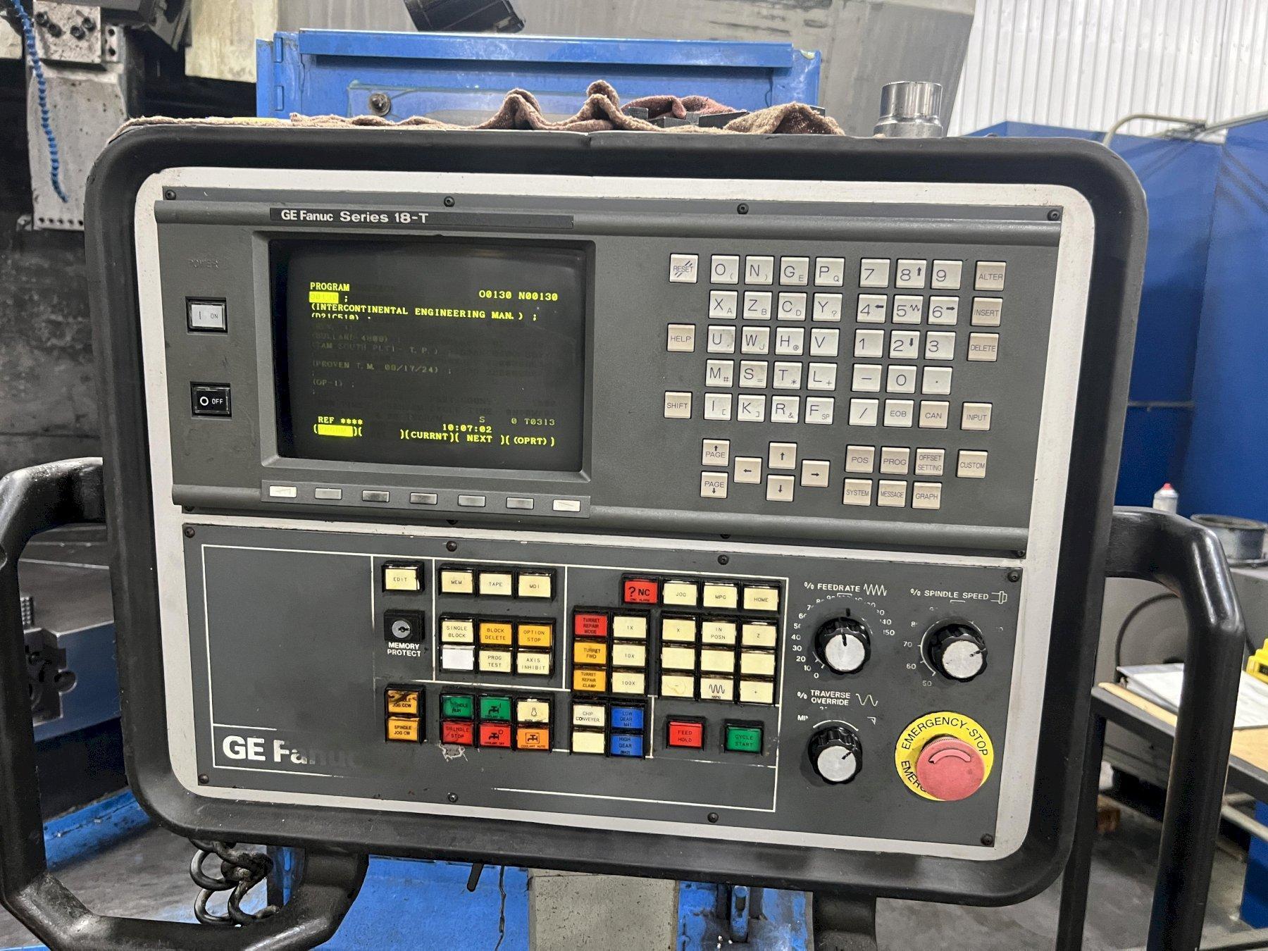 76″ BULLARD CNC VERTICAL BORING MILL WITH FANUC 18-T CONTROL AND FOUR ...