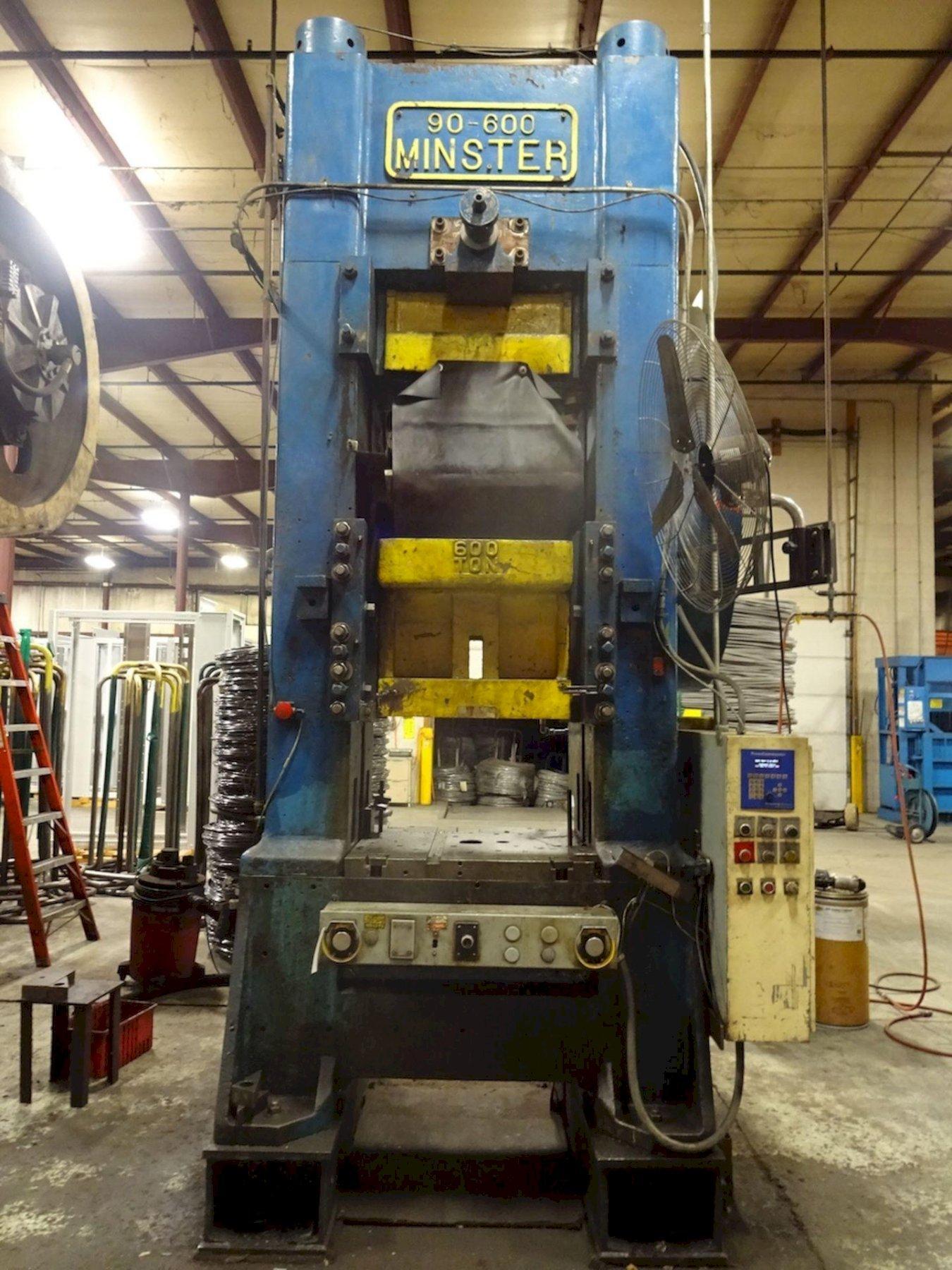 600 TON NO. 90-600 MINSTER STRAIGHT SIDE PRESS: STOCK #22197