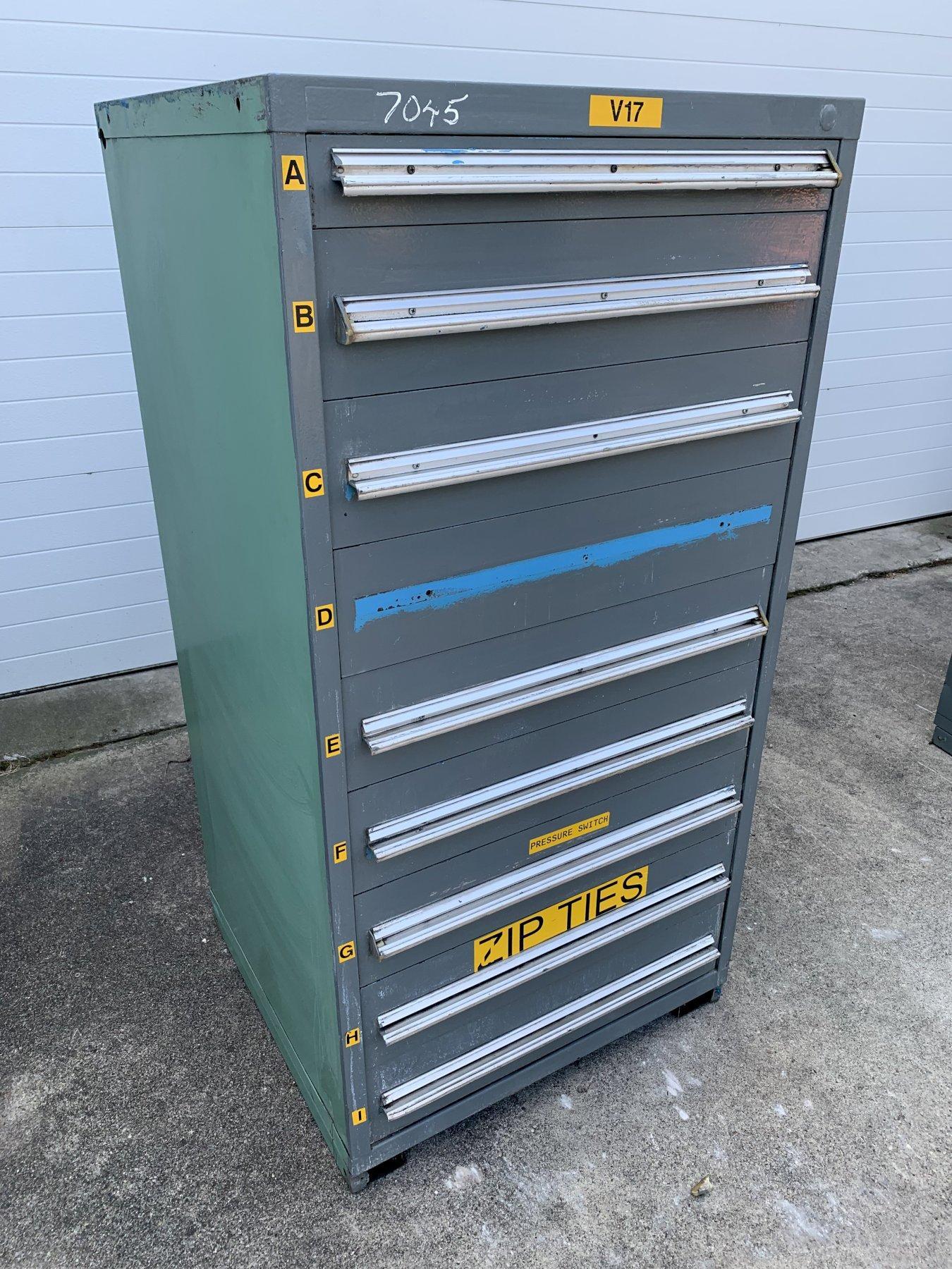 30″ X 27″ X 59″ VIDMAR 9 DRAWER TOOL CABINET: STOCK #11143