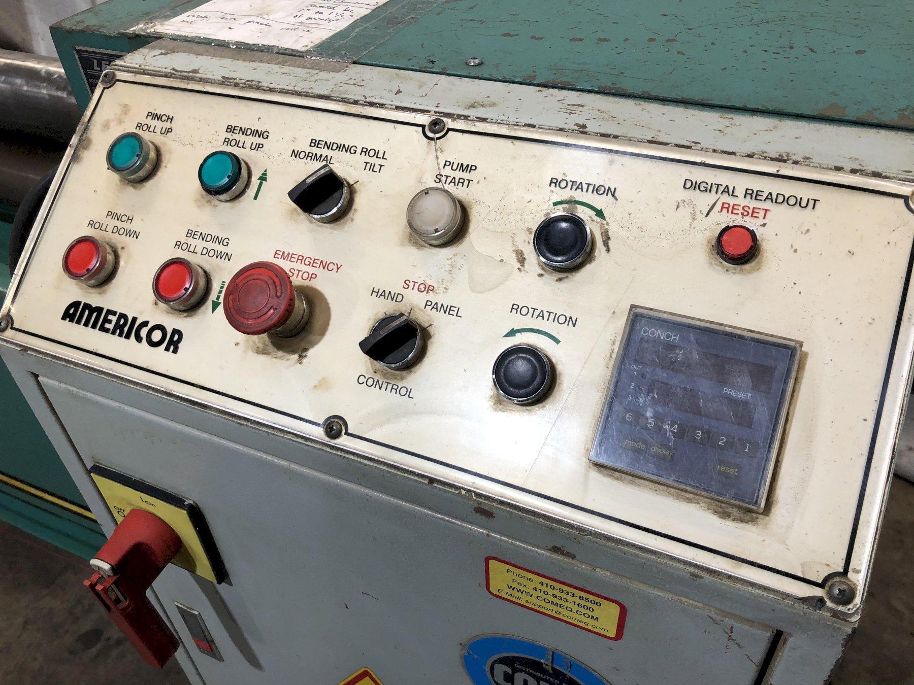 4′ X 11 GAUGE AMERICOR MODEL #LH-100/4 HYDRAULIC PLATE BENDING ROLL ...