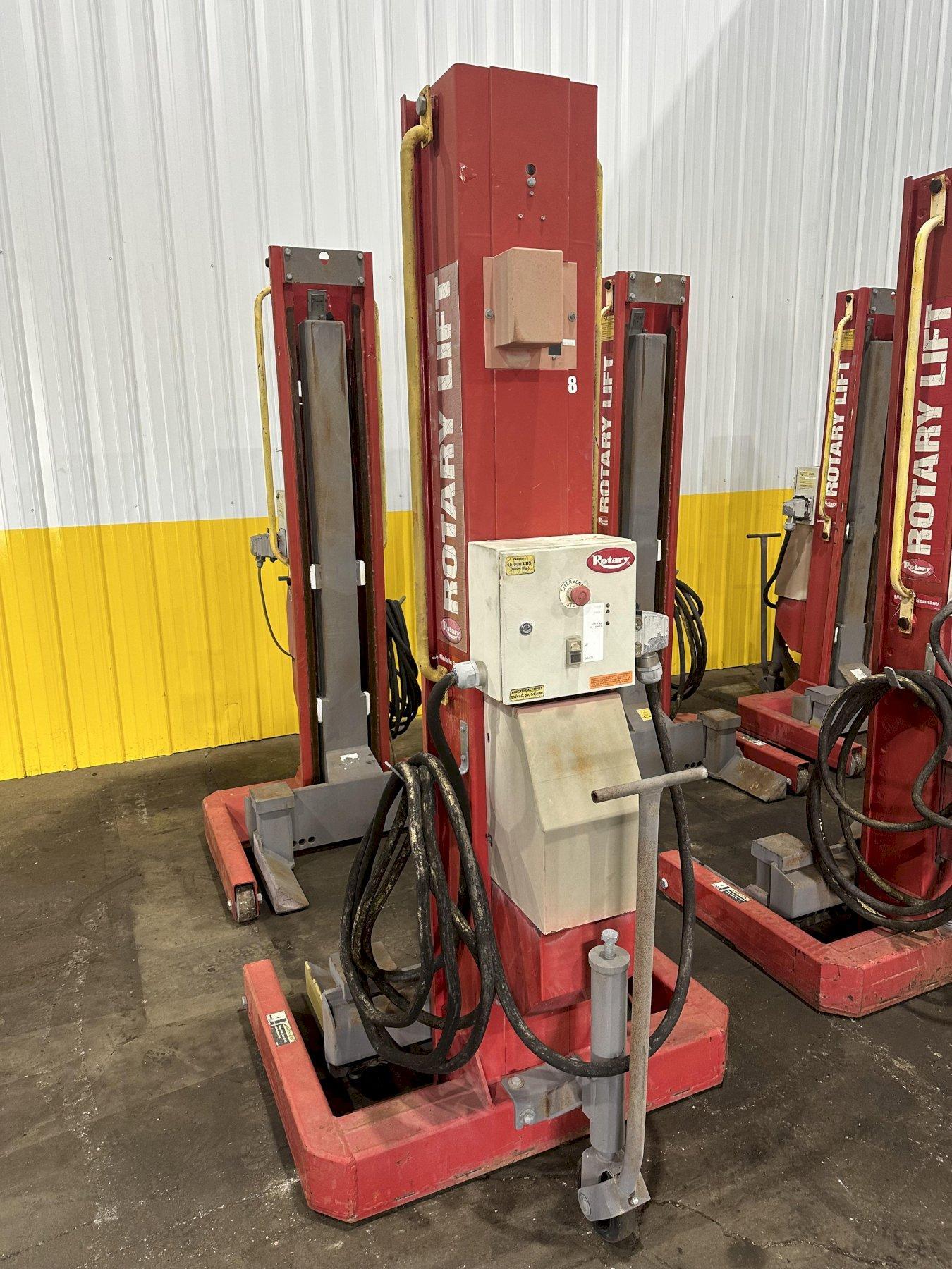 (6) 15,000 LBS ROTARY MODEL H415-100 HEAVY DUTY MOBILE COLUMN LIFT ...