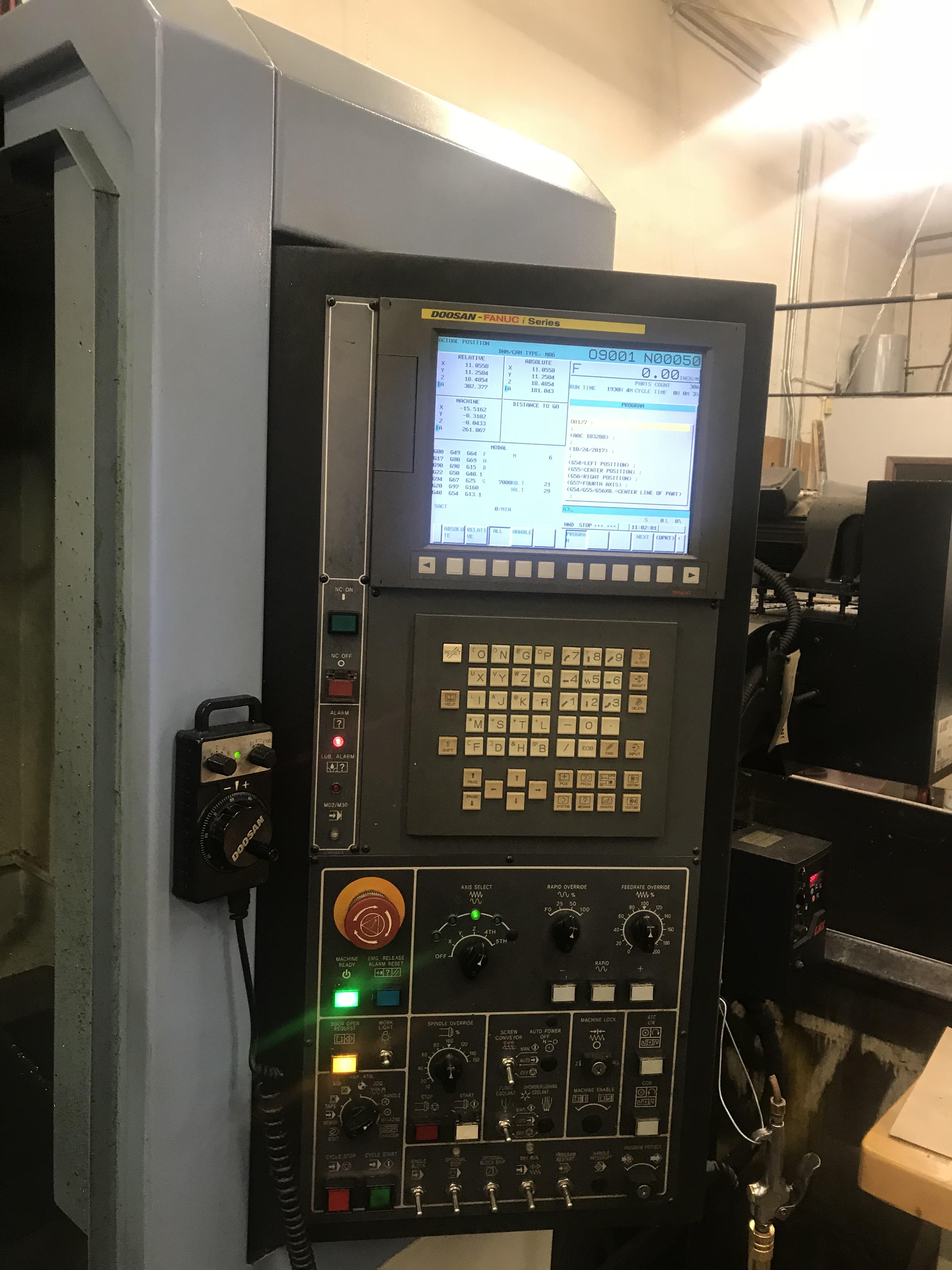 Doosan DNM-400 CNC Vertical Machining Center, Fanuc Series i, 30″x/17″y ...