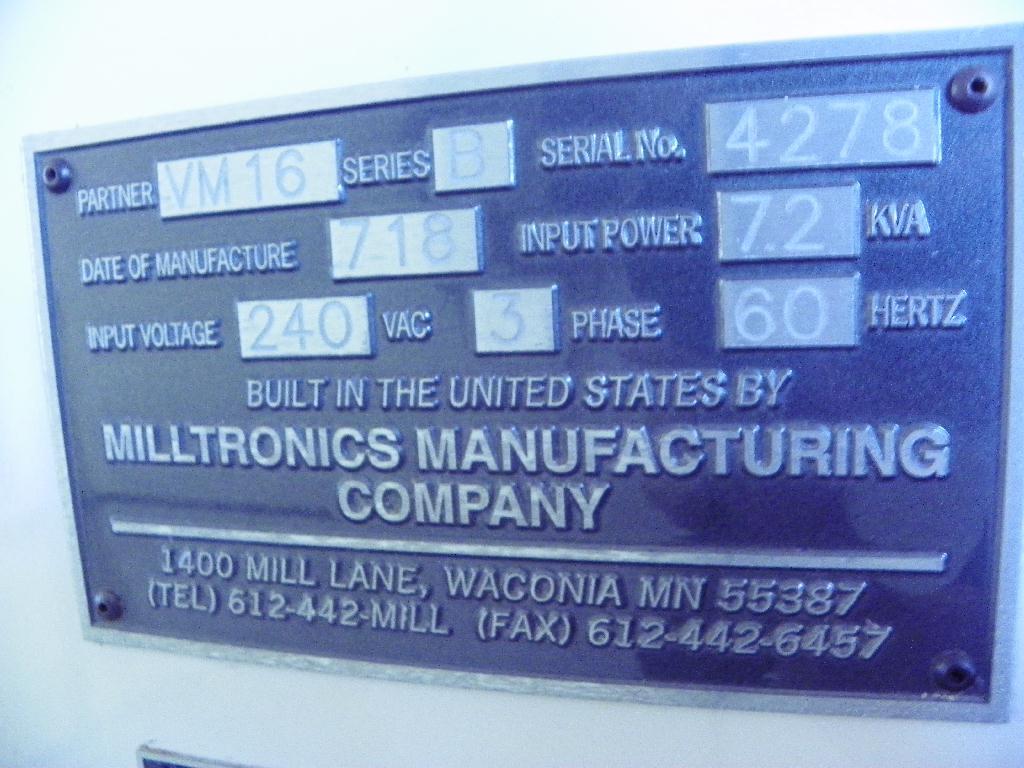 Milltronics Model VM16 CNC Vertical Machining Center, S/N 4278, New ...