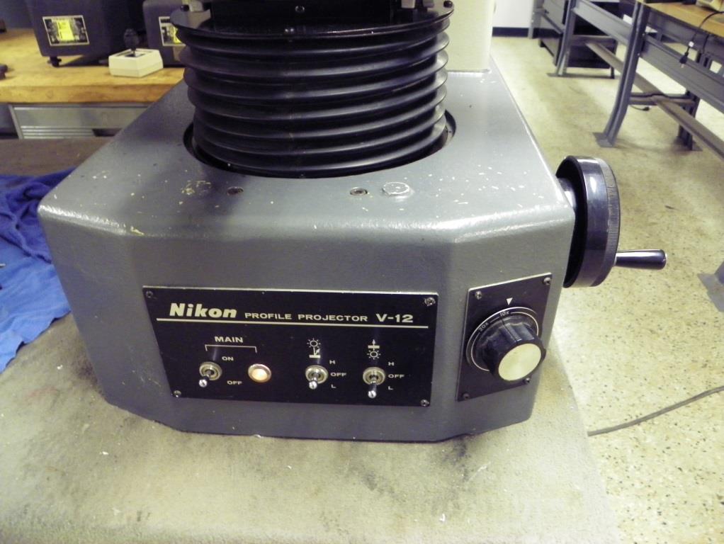 12″ NIKON Model V12 Bench Top Vertical Beam Comparator, S/N 51388, New ...