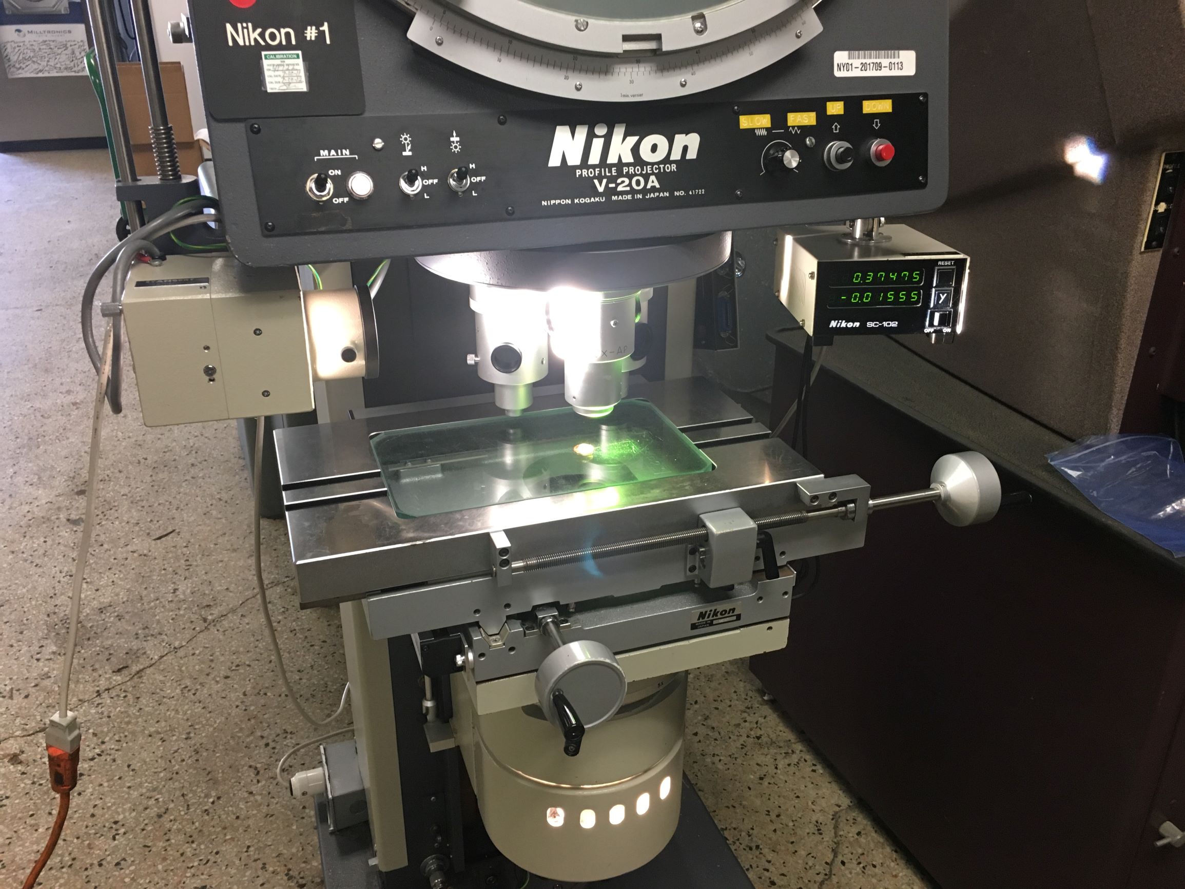 20″ NIKON Model V-20A Vertical Beam Floor Model Optical Comparator ...