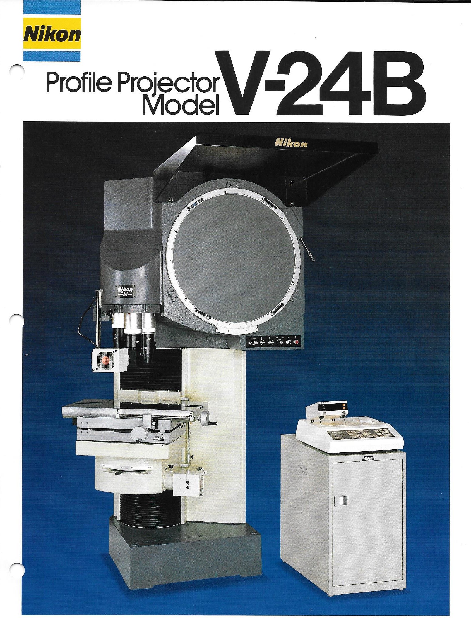24″ NIKON Model V-24B Vertical Beam Floor Model Optical Comparator ...