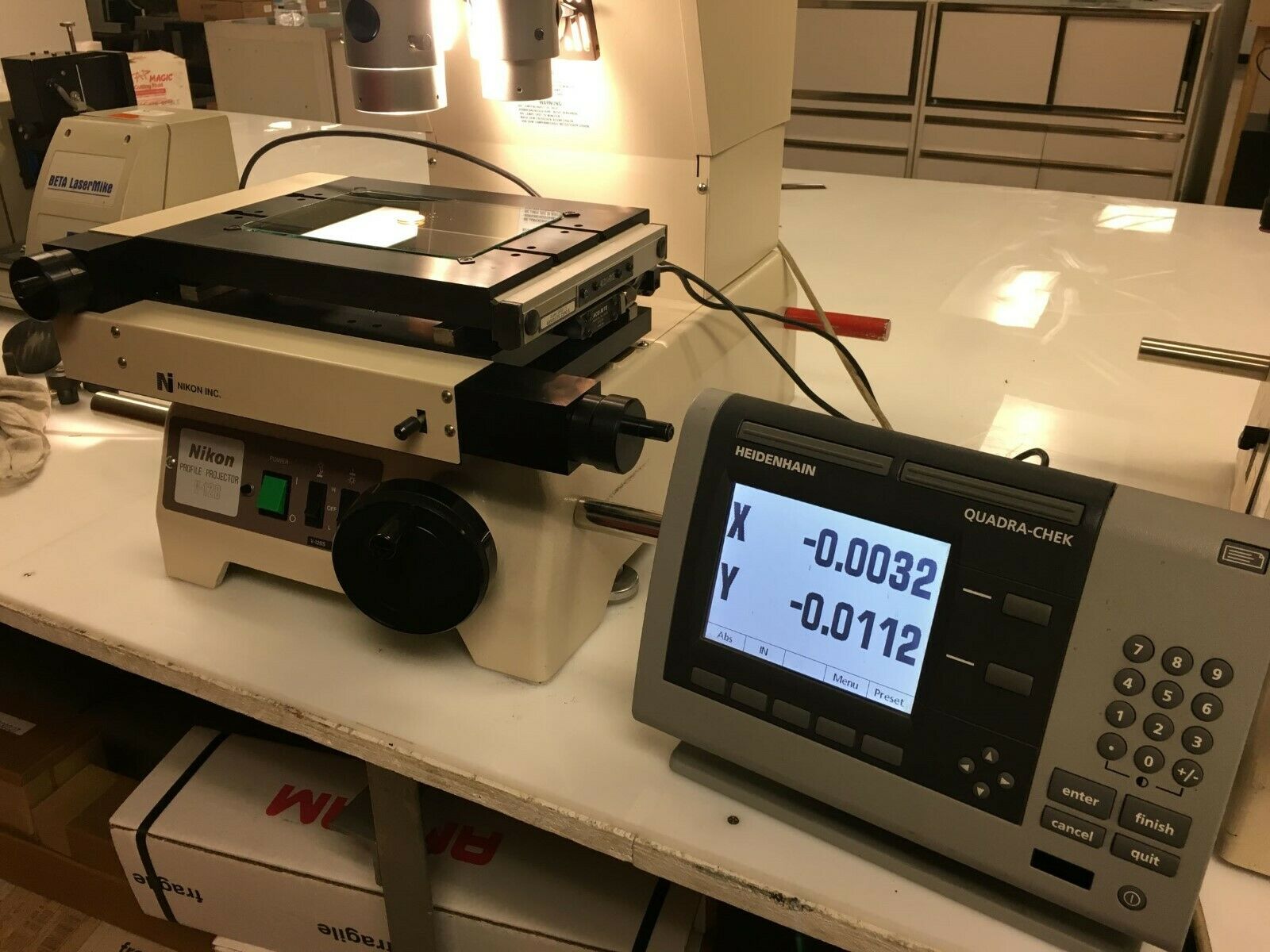 12″ Nikon Model V-12BS Bench Top Comparator / Profile Projector, S/N ...