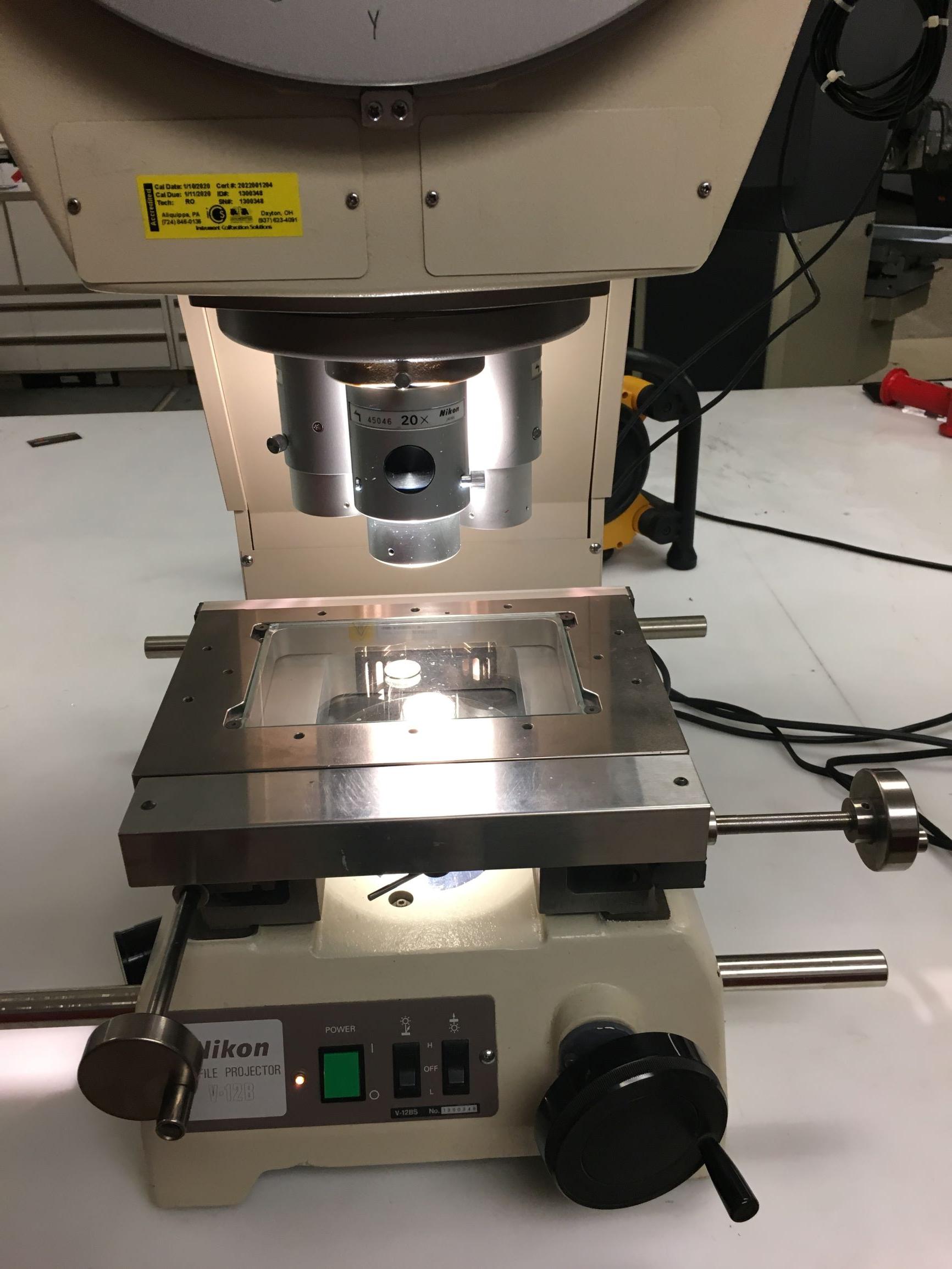 12″ Nikon Model V-12BS Bench Top Comparator / Profile Projector, S/N ...