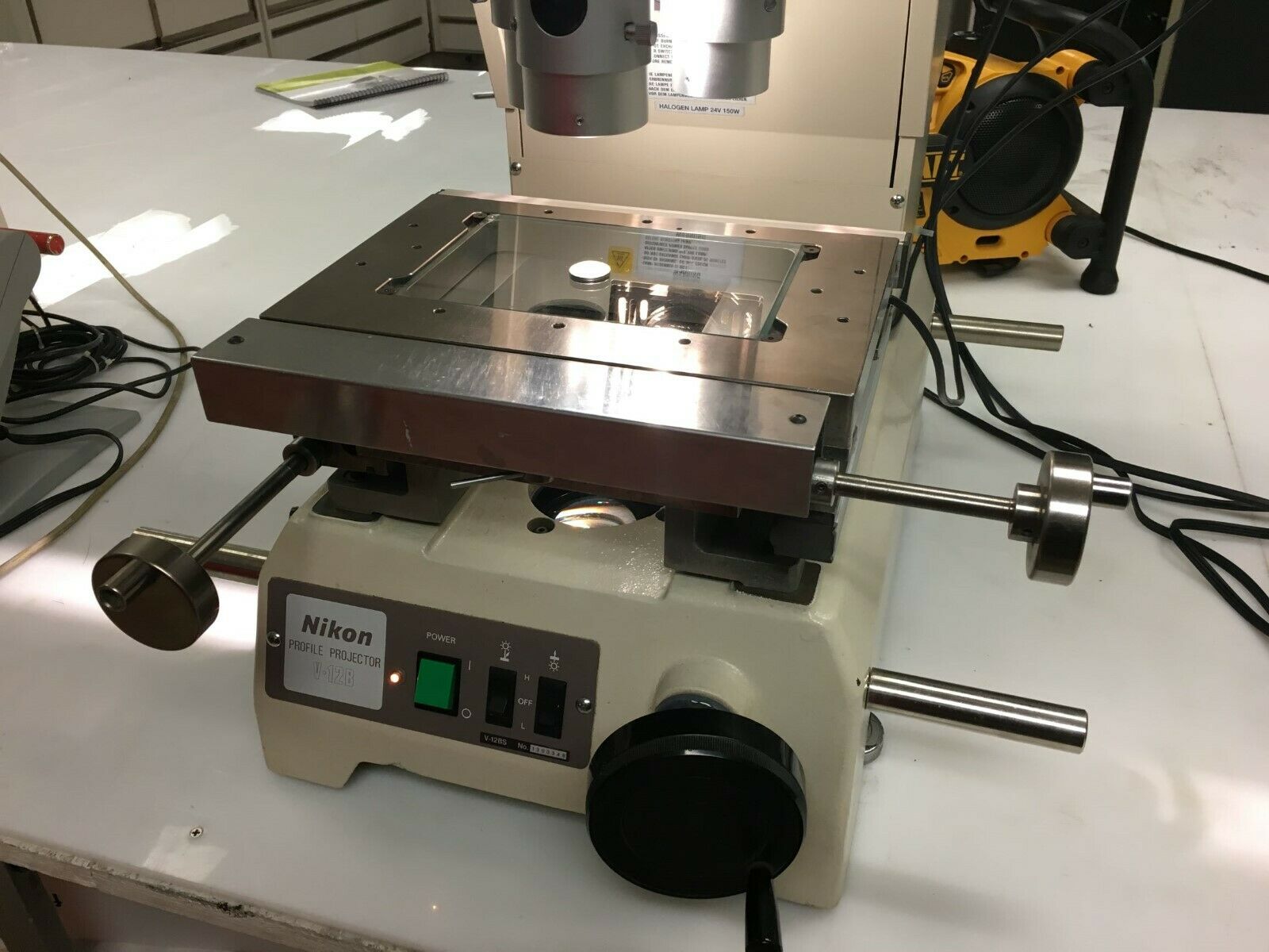 12″ Nikon Model V-12BS Bench Top Comparator / Profile Projector, S/N ...