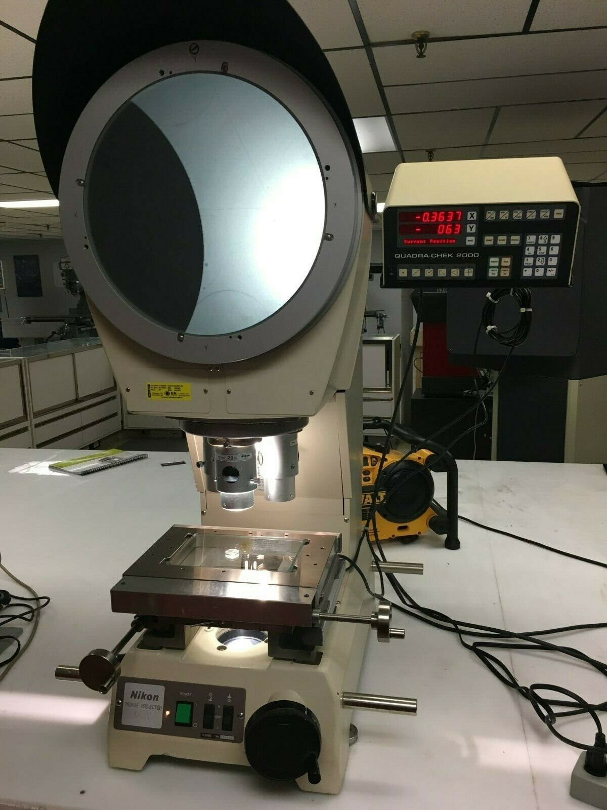12″ Nikon Model V-12BS Bench Top Comparator / Profile Projector, S/N ...